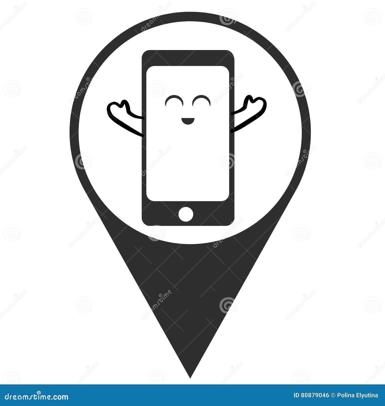 A Cute Smart Phone Label Icon Stock Vector - Illustration of card, gold ...