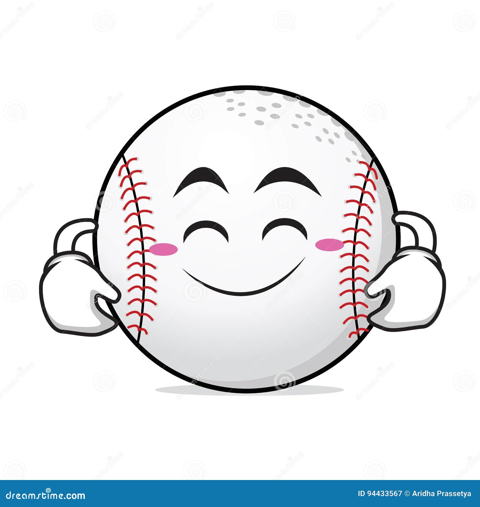 Cute Smile Baseball Cartoon Character Stock Vector - Illustration of ...