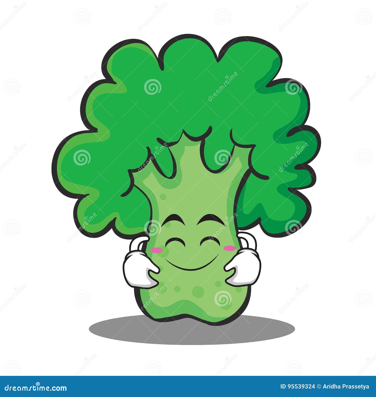 Cute Smile Broccoli Character Cartoon Style Stock Vector - Illustration ...