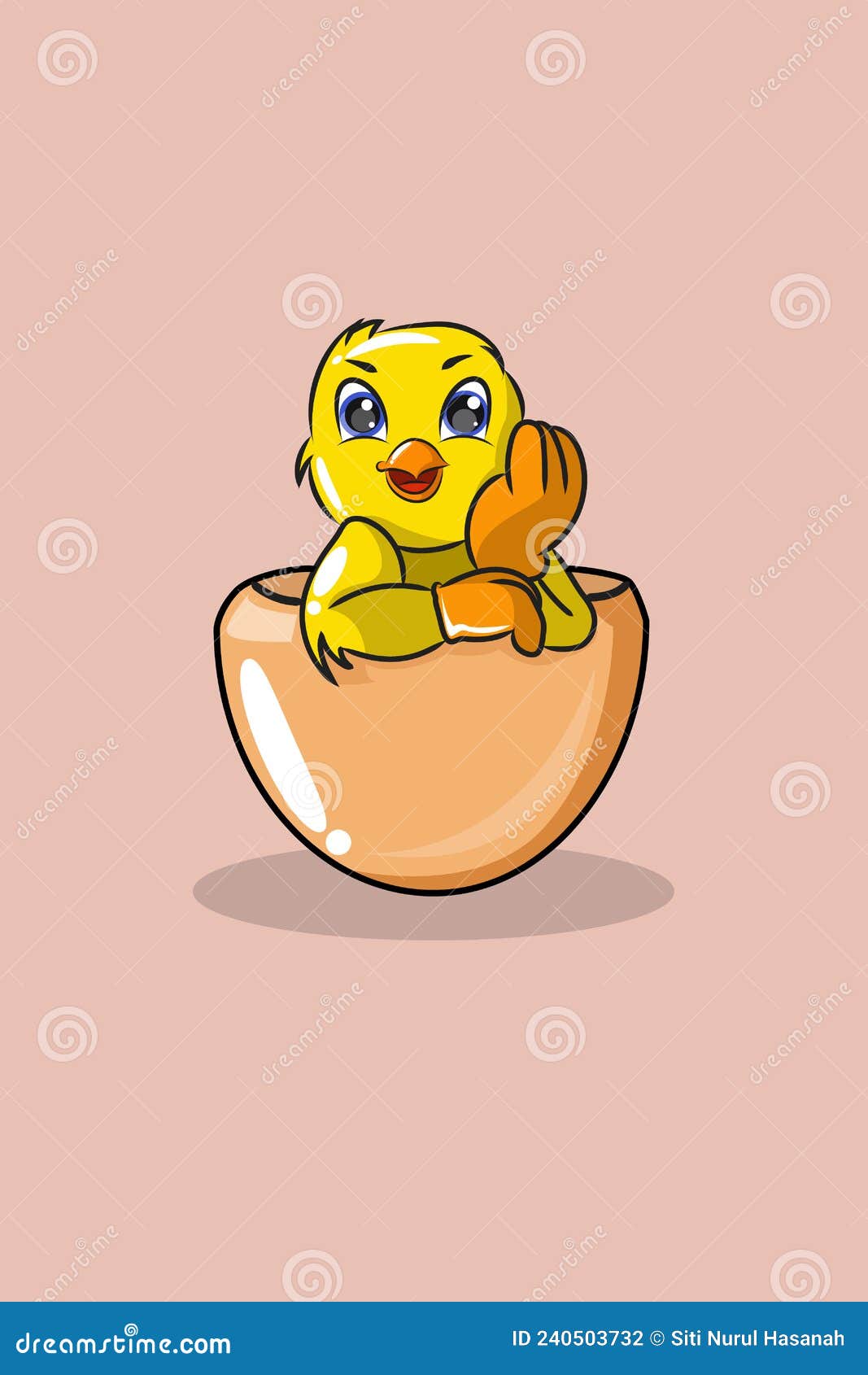 Cute Smile Chicks Character Design Illustration Stock Vector ...