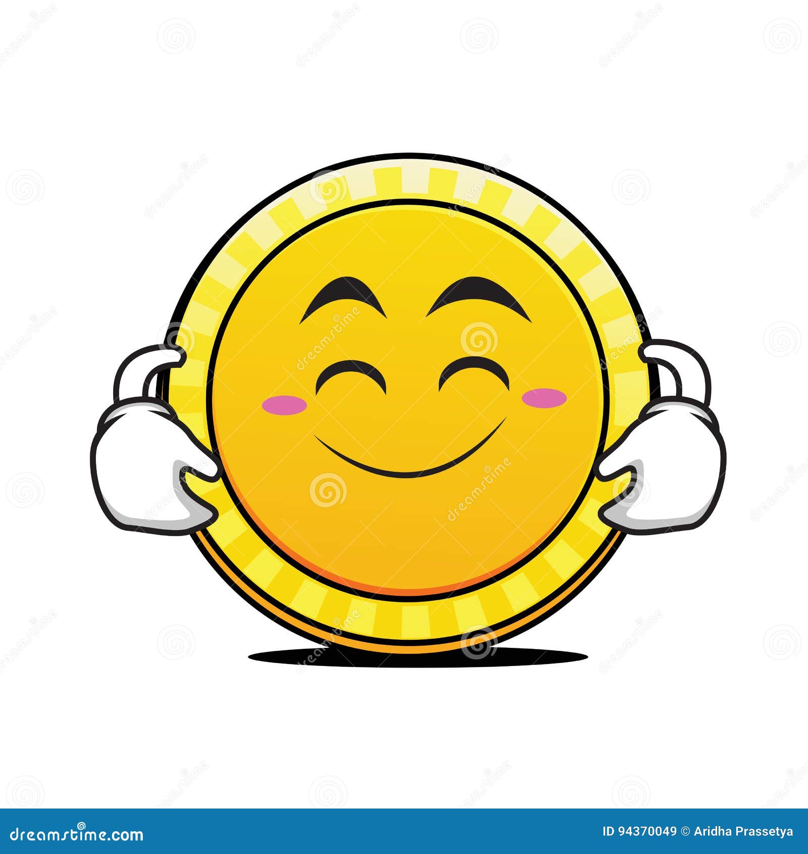 Cute Smile Coin Cartoon Character Stock Vector - Illustration of ...