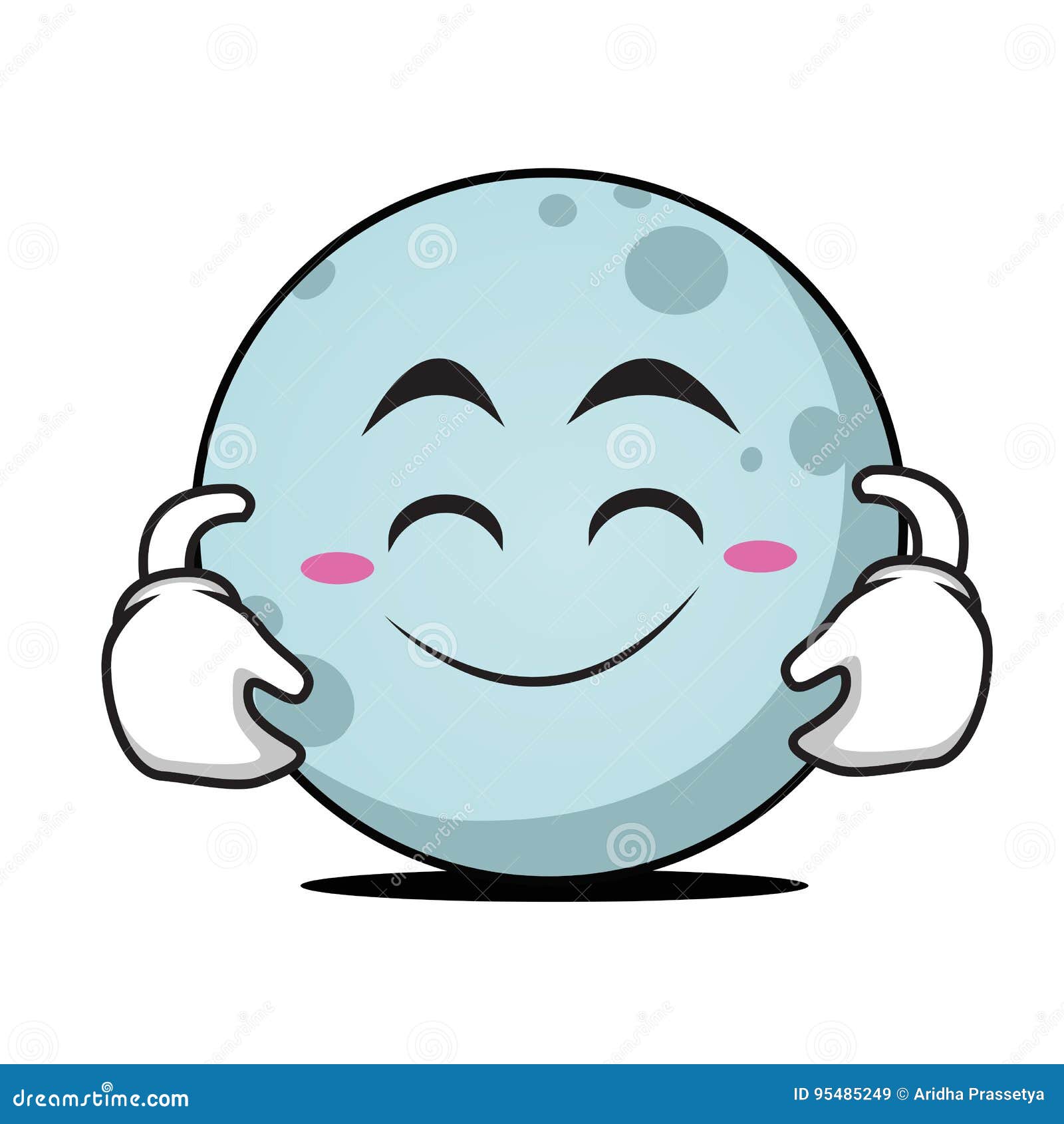 Cute Smile Moon Face Character Stock Vector - Illustration of kissing ...