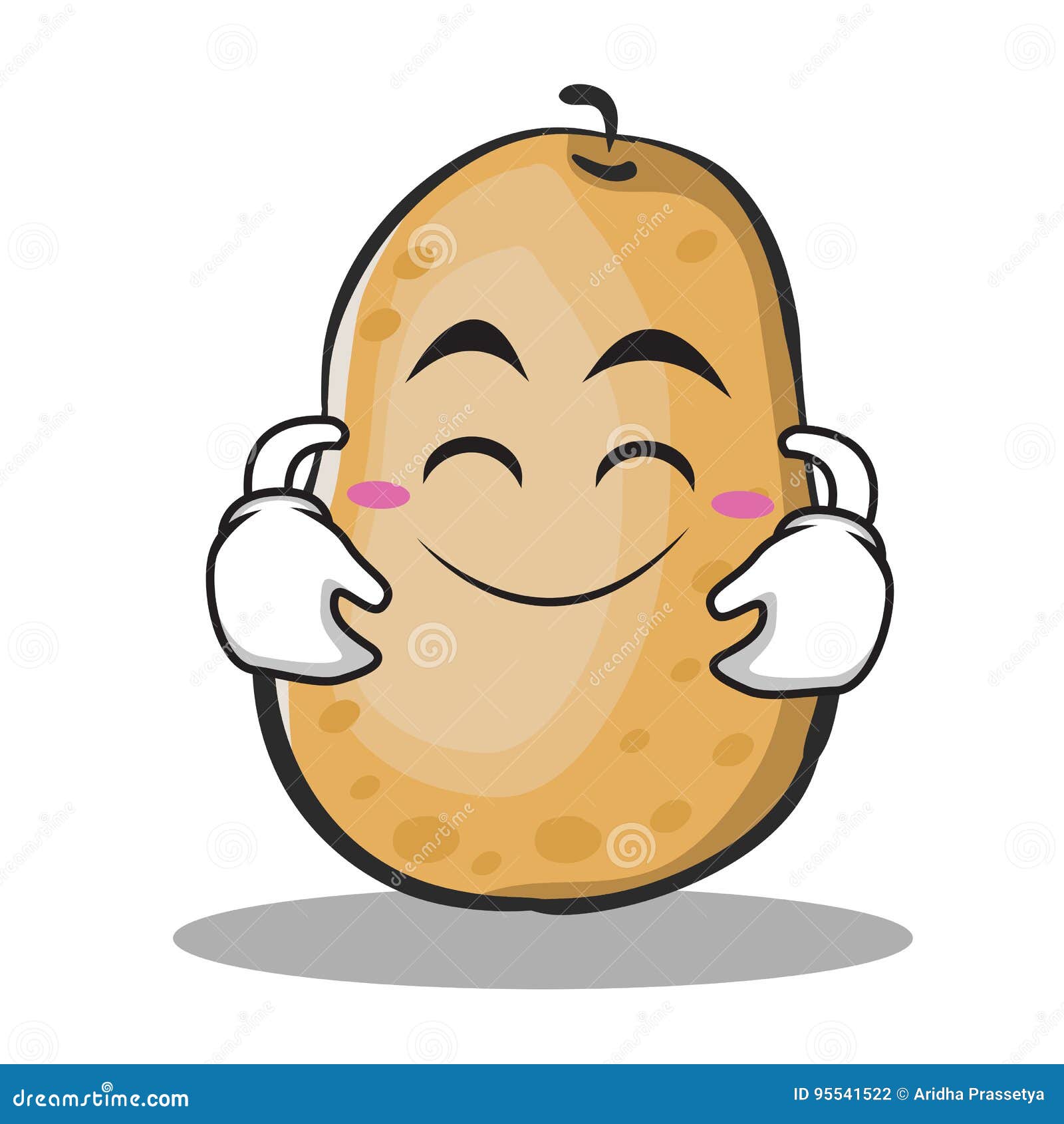 Cute Smile Potato Character Cartoon Style Stock Vector - Illustration ...