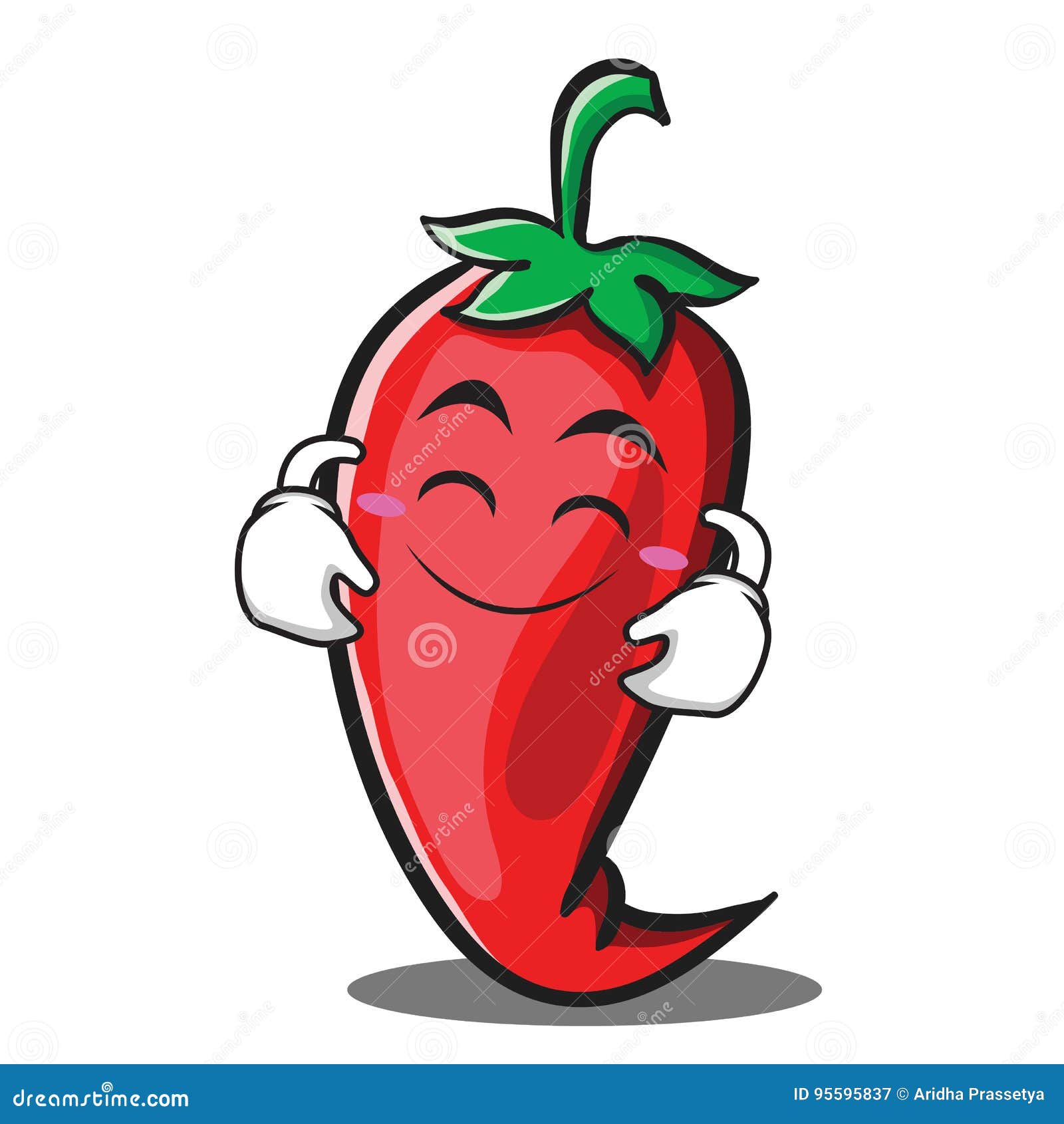 Cute Smile Red Chili Character Cartoon Stock Vector - Illustration of ...