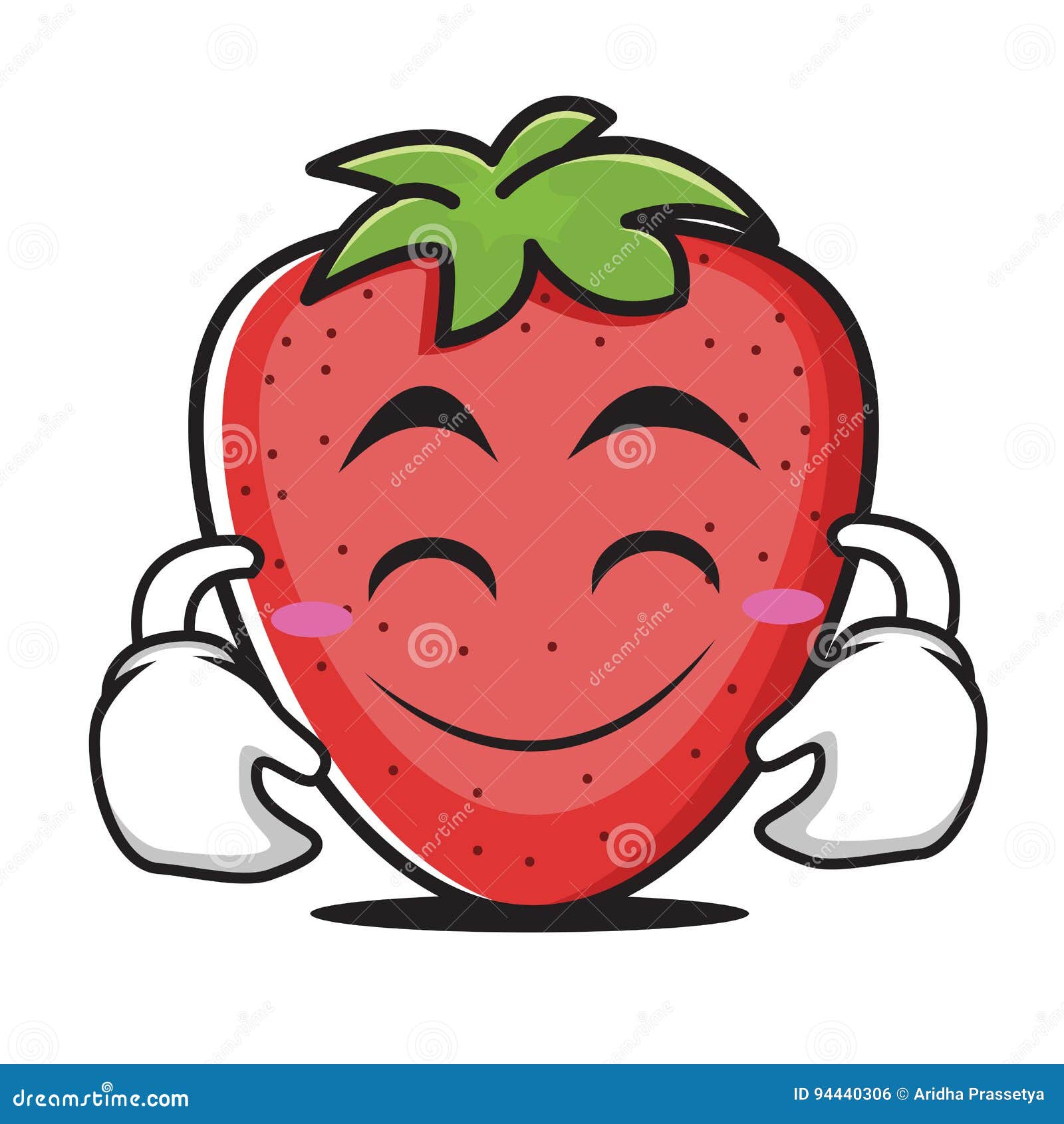 Cute Smile Strawberry Cartoon Character Stock Vector - Illustration of ...