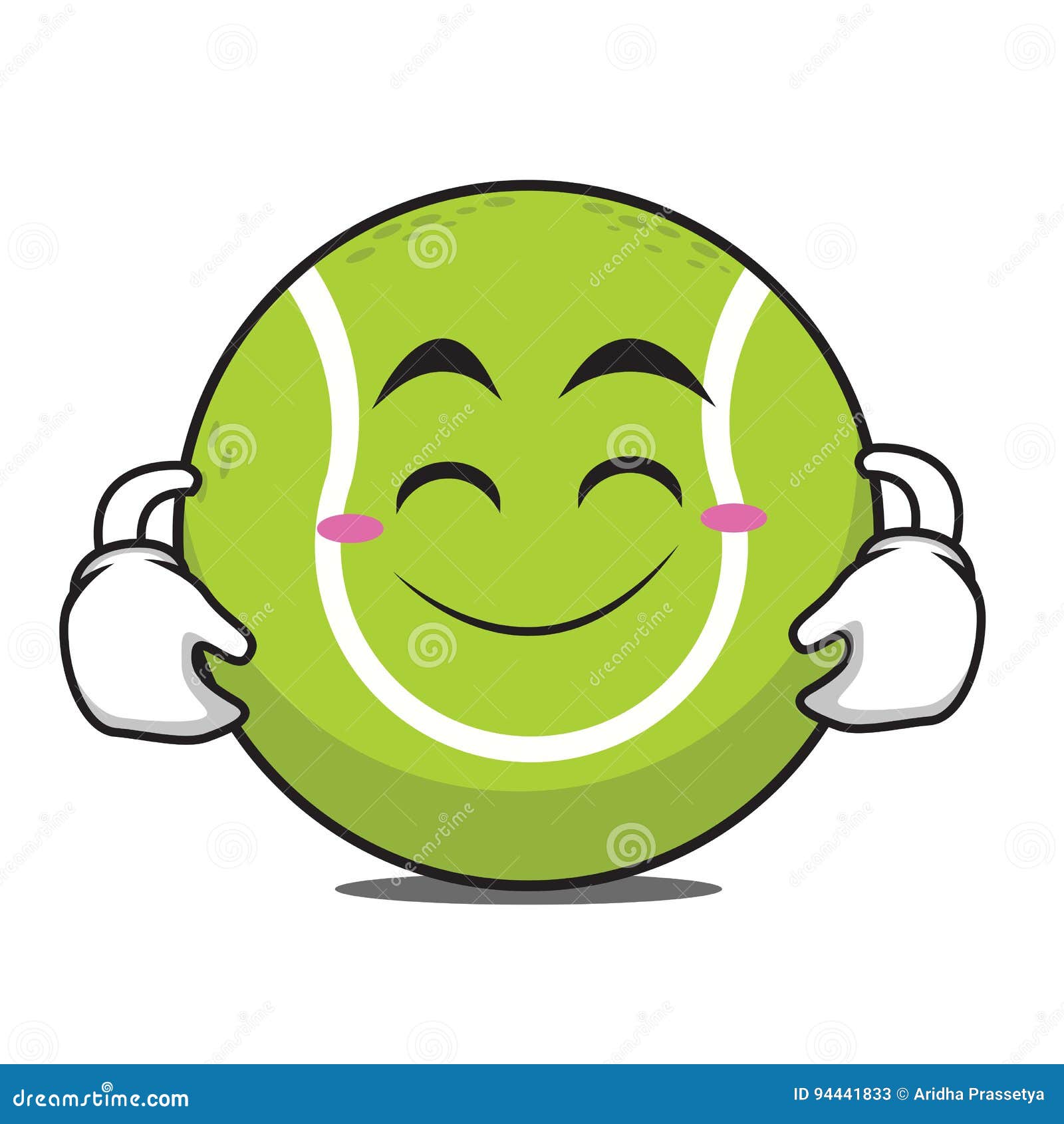 Cute Smile Tennis Ball Character Stock Vector - Illustration of drawing ...