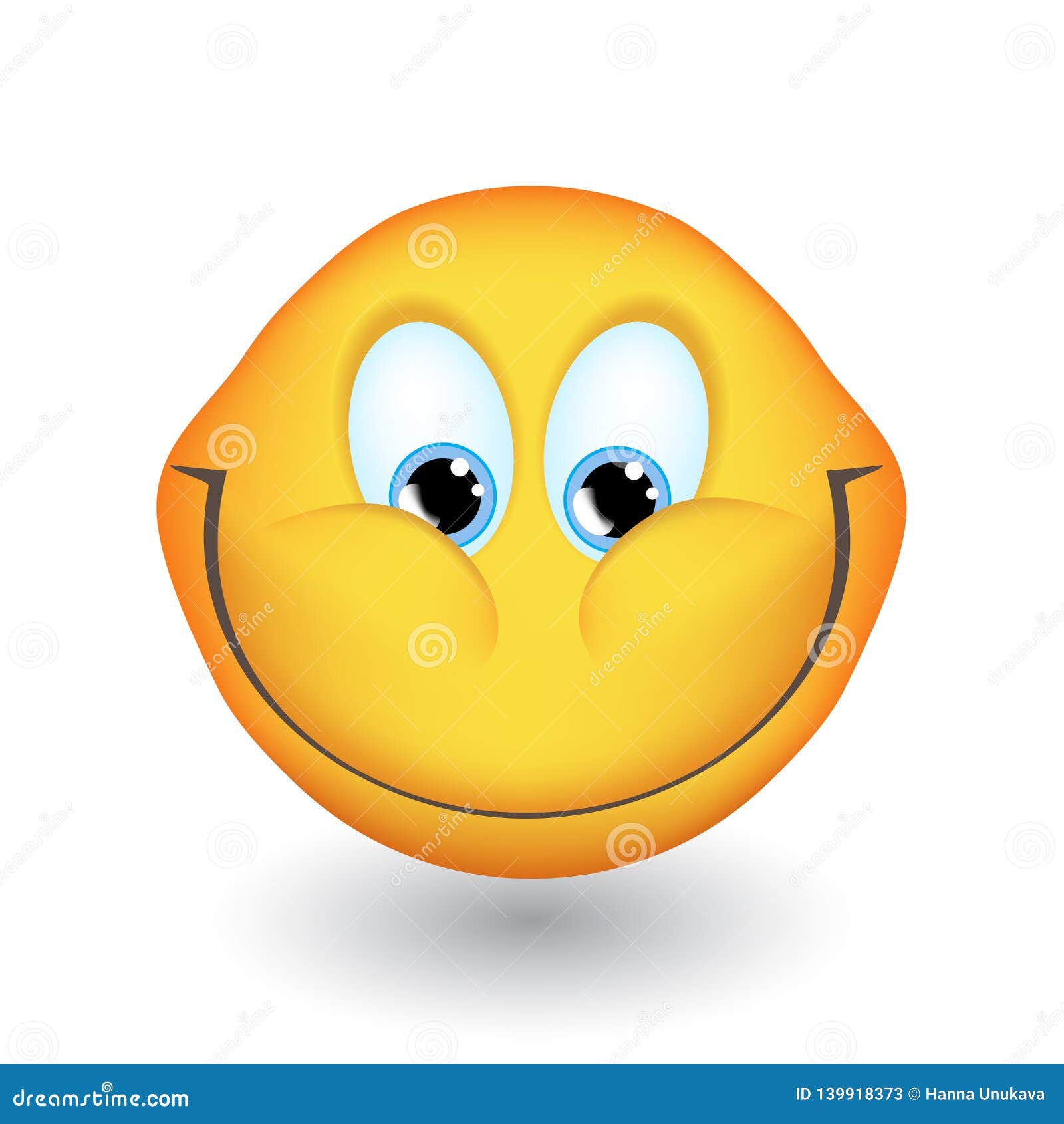 Cute Smiley Face with Expressive Eyes Stock Vector - Illustration of ...