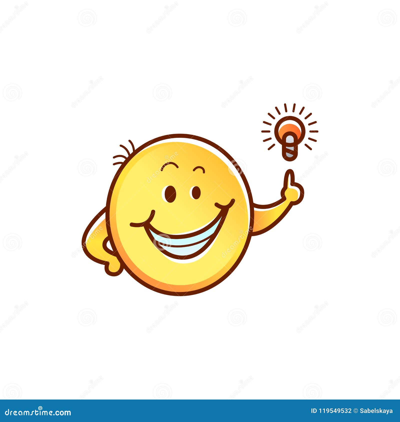 Cute Smiley Having Idea or Solution of Problem Isolated on White ... Cute Smiley Having Idea or Solution of Problem Isolated on White ...