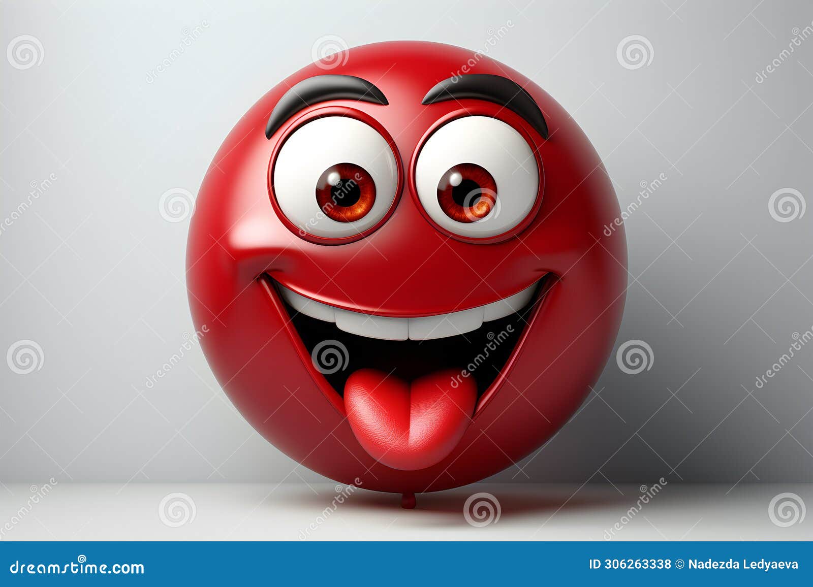 Cute Smiley Red Shows Tongue. Stock Illustration - Illustration of ...