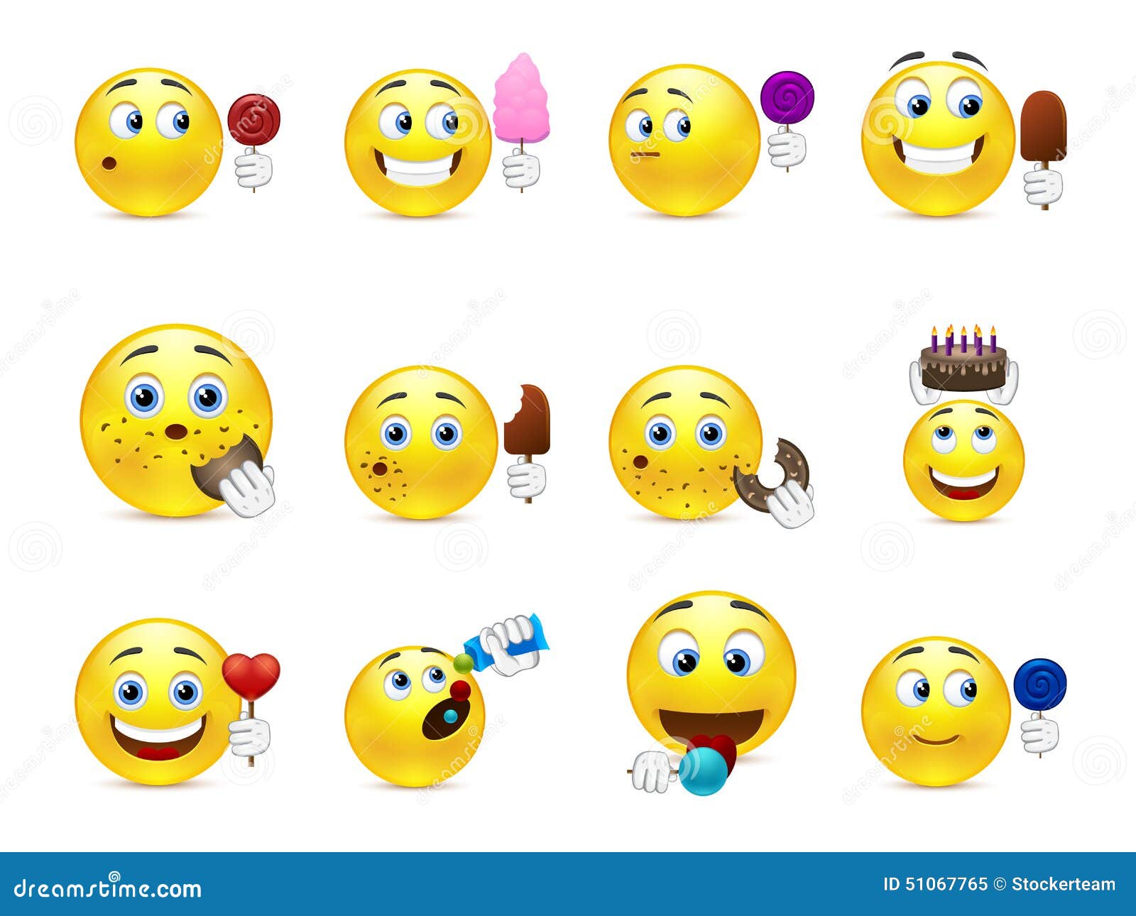 Cute smiley sweet tooth stock illustration. Illustration of round ...