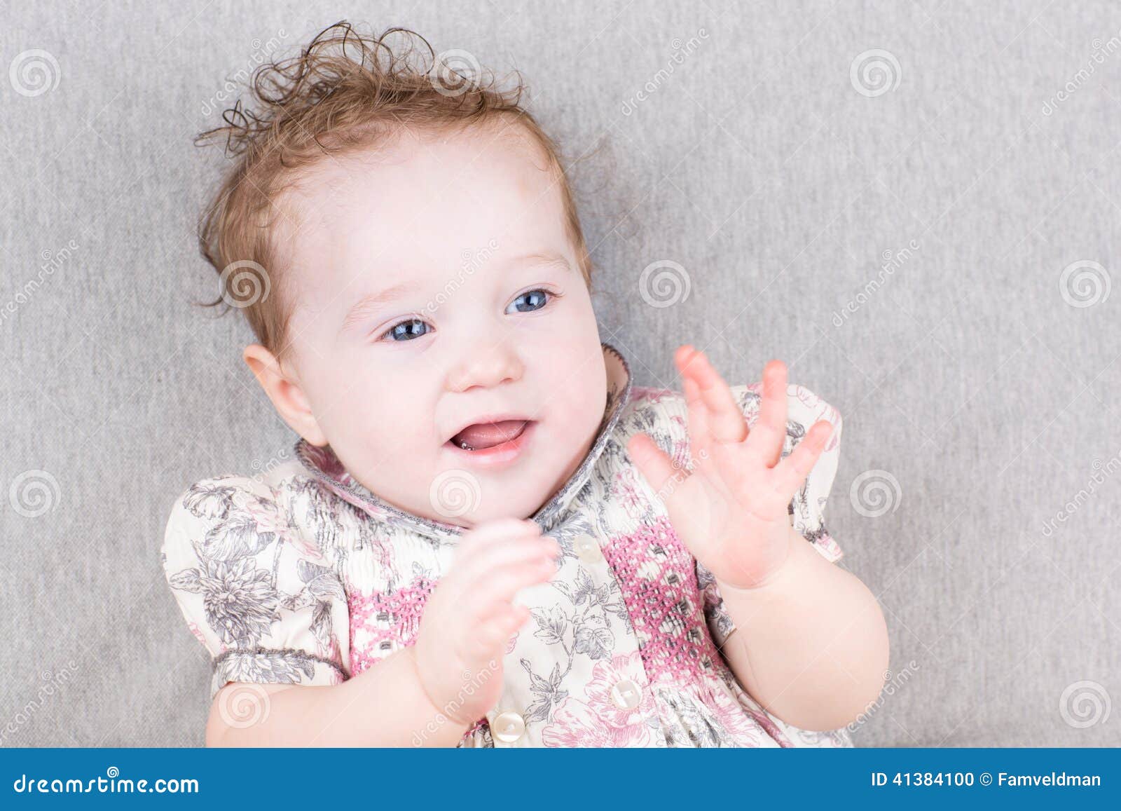 Cute Smiling Baby Girl Clapping Hands Stock Photo - Image of cute, life ...