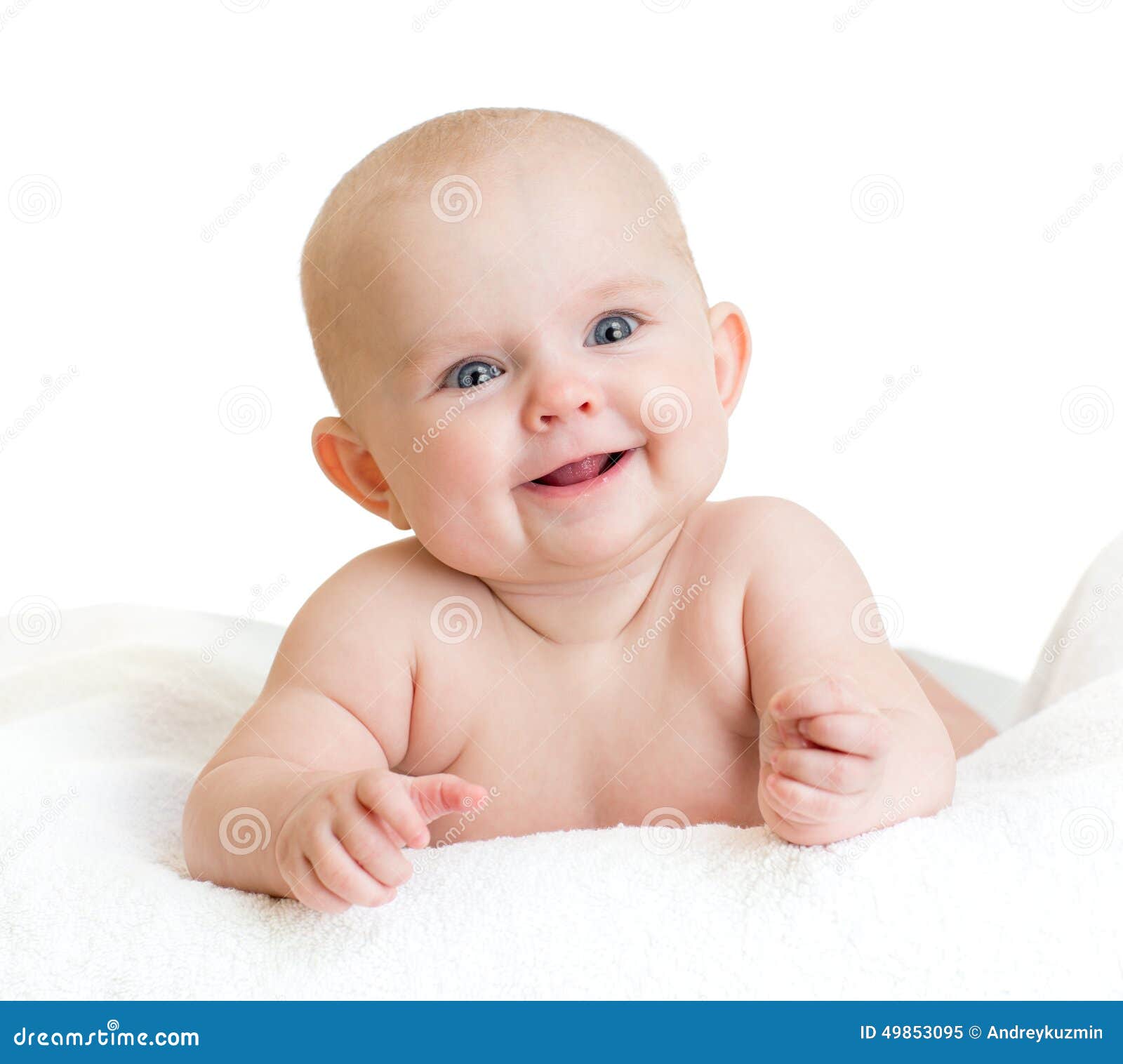 Cute Smiling Baby Kid Lying Stock Image - Image of male, healthy: 49853095