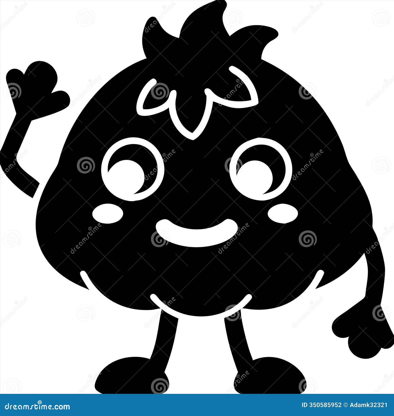 Cute Smiling Berry Character with Playful Expression Vector Art Stock ...