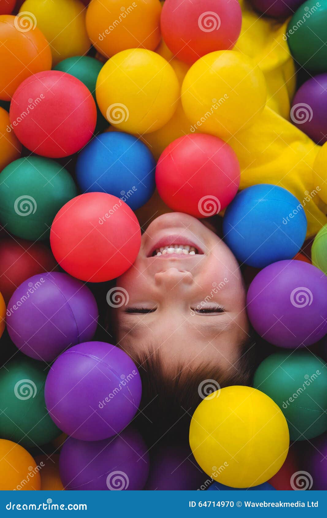 Cute Smiling Boy in Sponge Ball Pool Stock Photo - Image of male ...