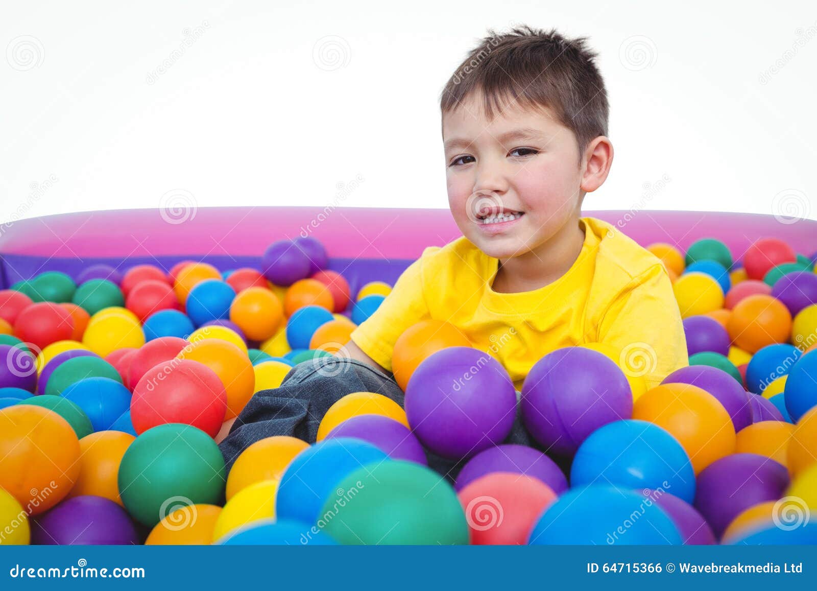 Cute Smiling Boy in Sponge Ball Pool Stock Photo - Image of mixedrace ...