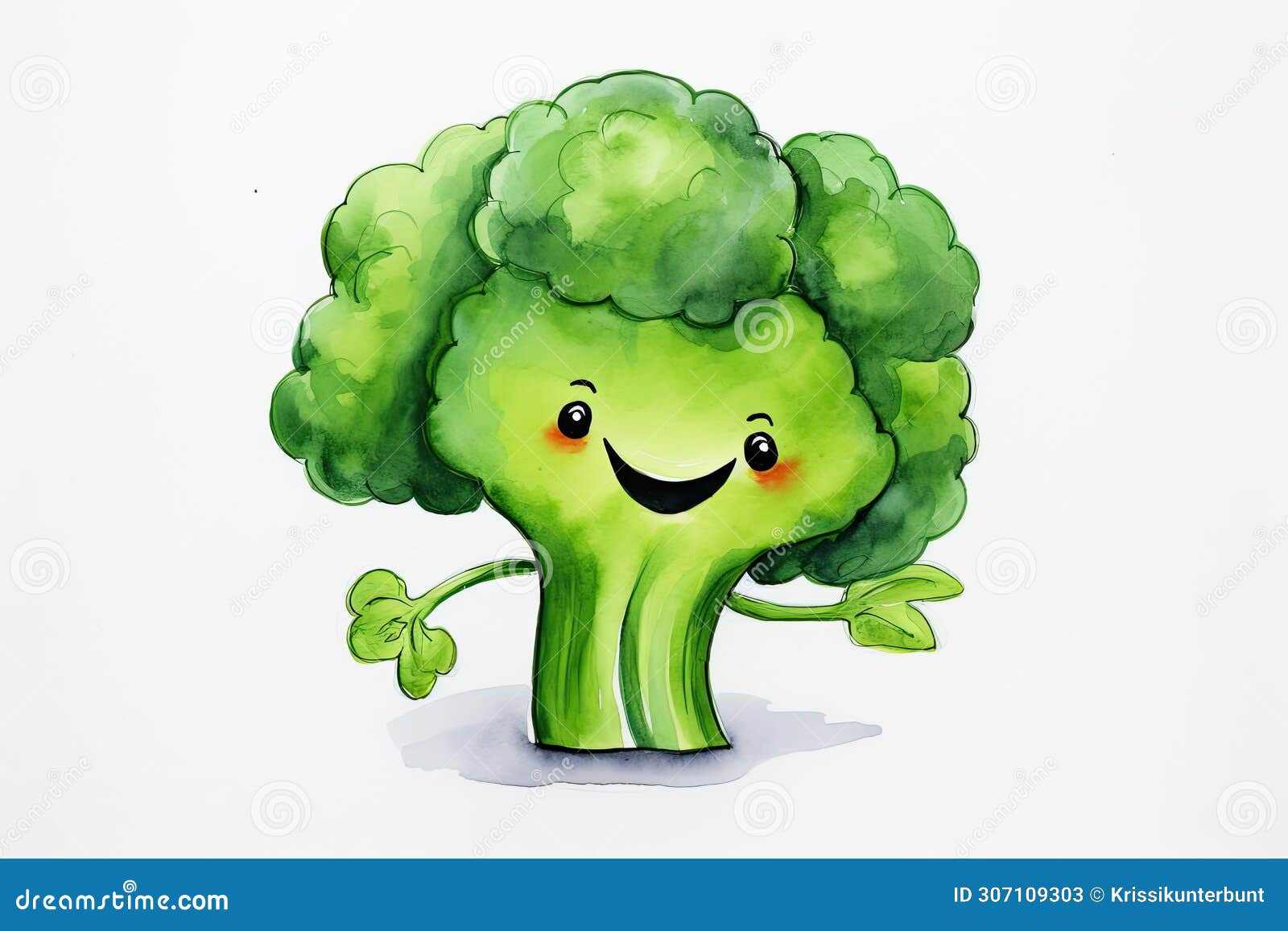 Cute Smiling Broccoli AI Generated Royalty-Free Stock Photography ...