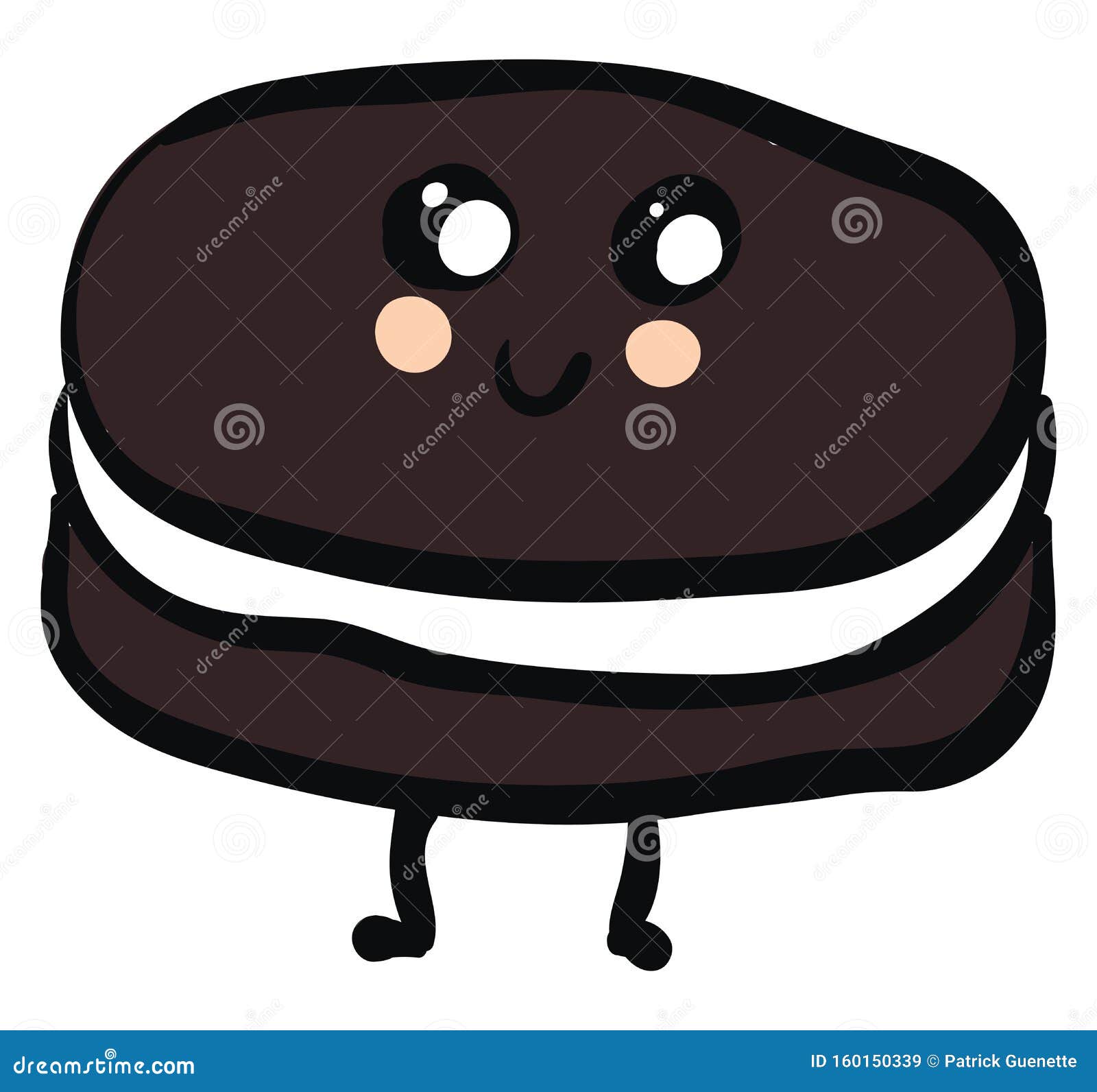 Cute Smiling Brown and White Oreo Vector Illustration Stock Vector ...