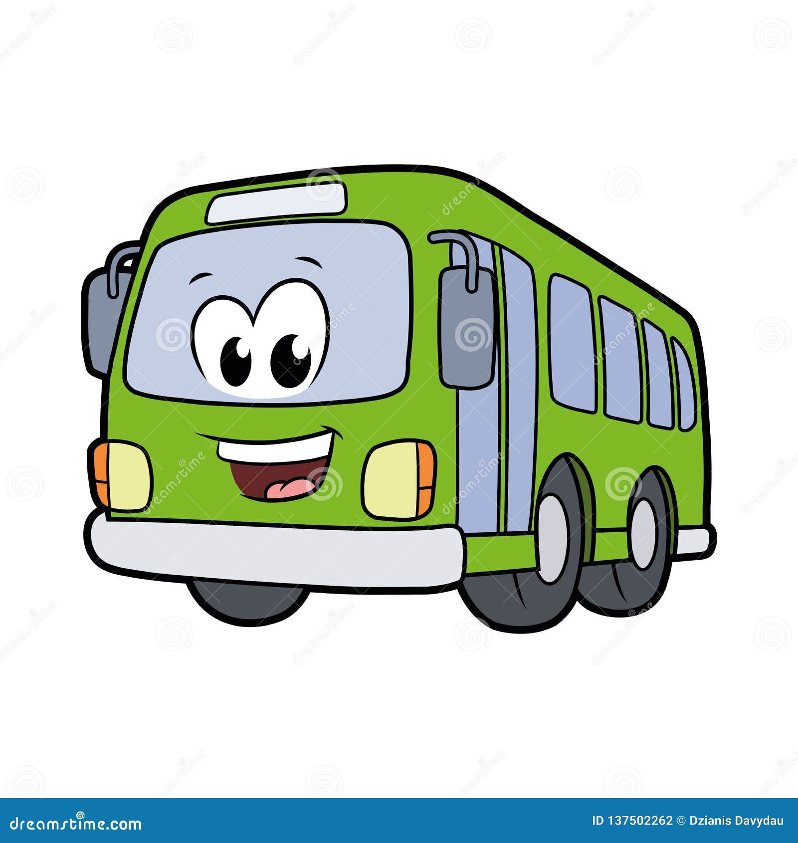 Cute Smiling Bus Vector Illustration | CartoonDealer.com #137502262