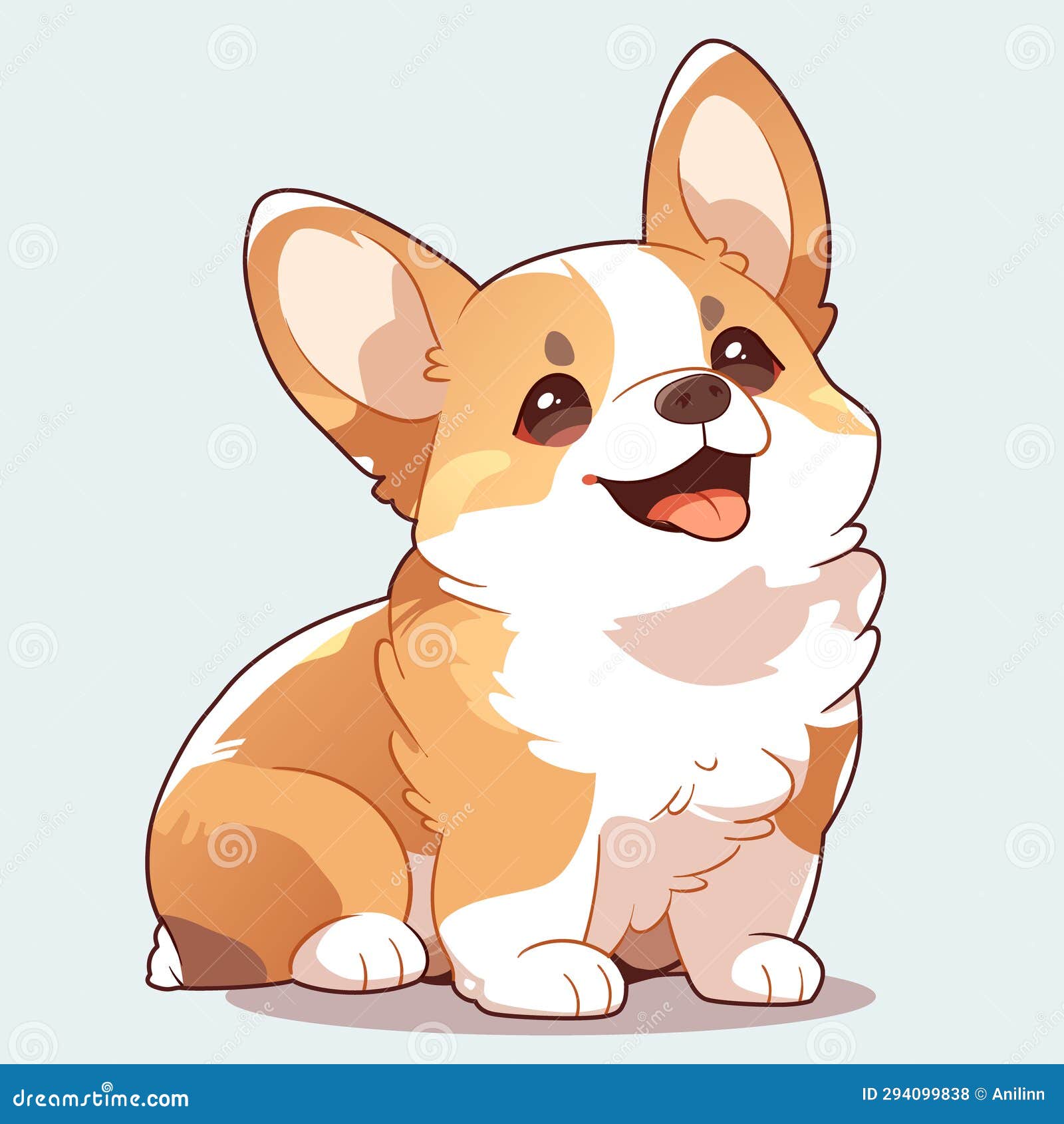 Cute Smiling Cartoon Corgi Puppy Stock Vector - Illustration of ...