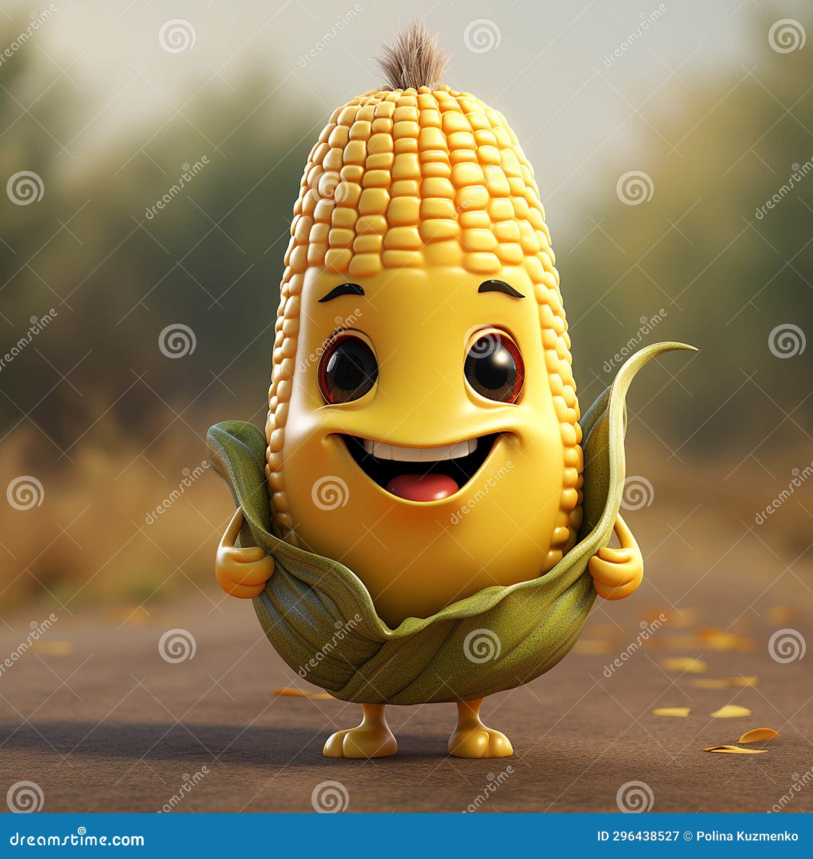 Cute Smiling Corn Character. AI Generated Image Stock Illustration ...