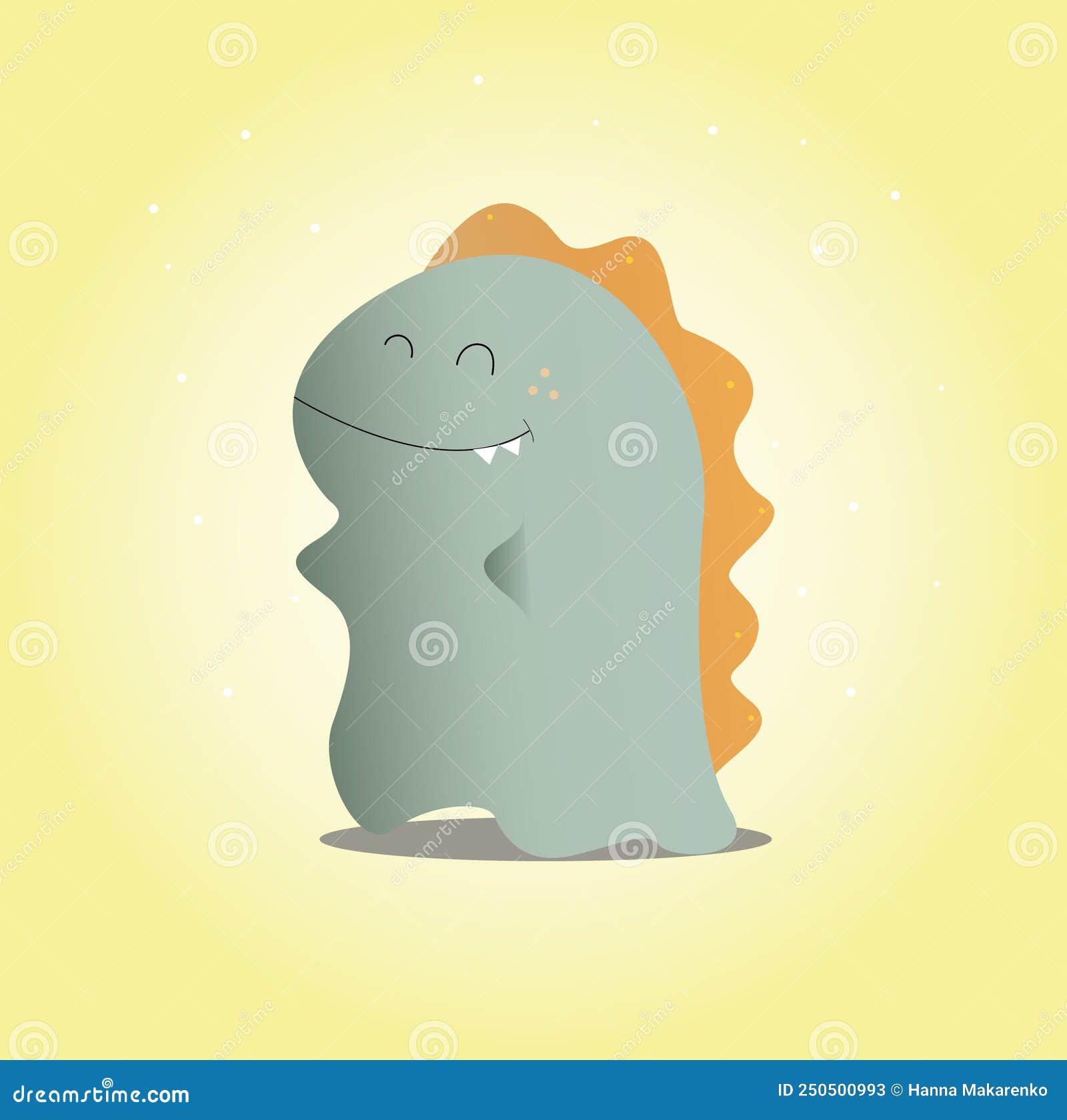 Cute Smiling Dinosaur with White Teeth Stock Vector - Illustration of ...