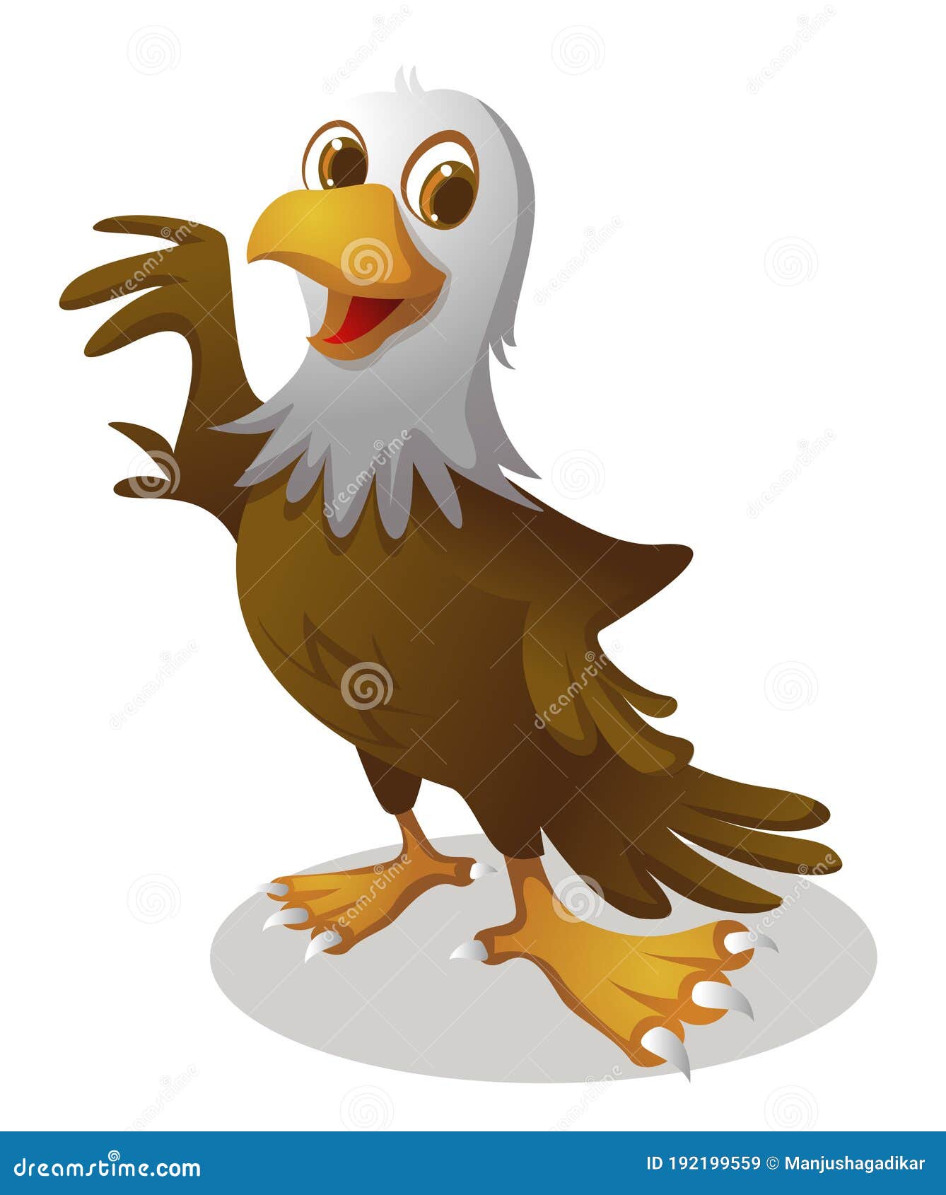 Cute Smiling Eagle Vector Cartoon Stock Vector - Illustration of smile ...