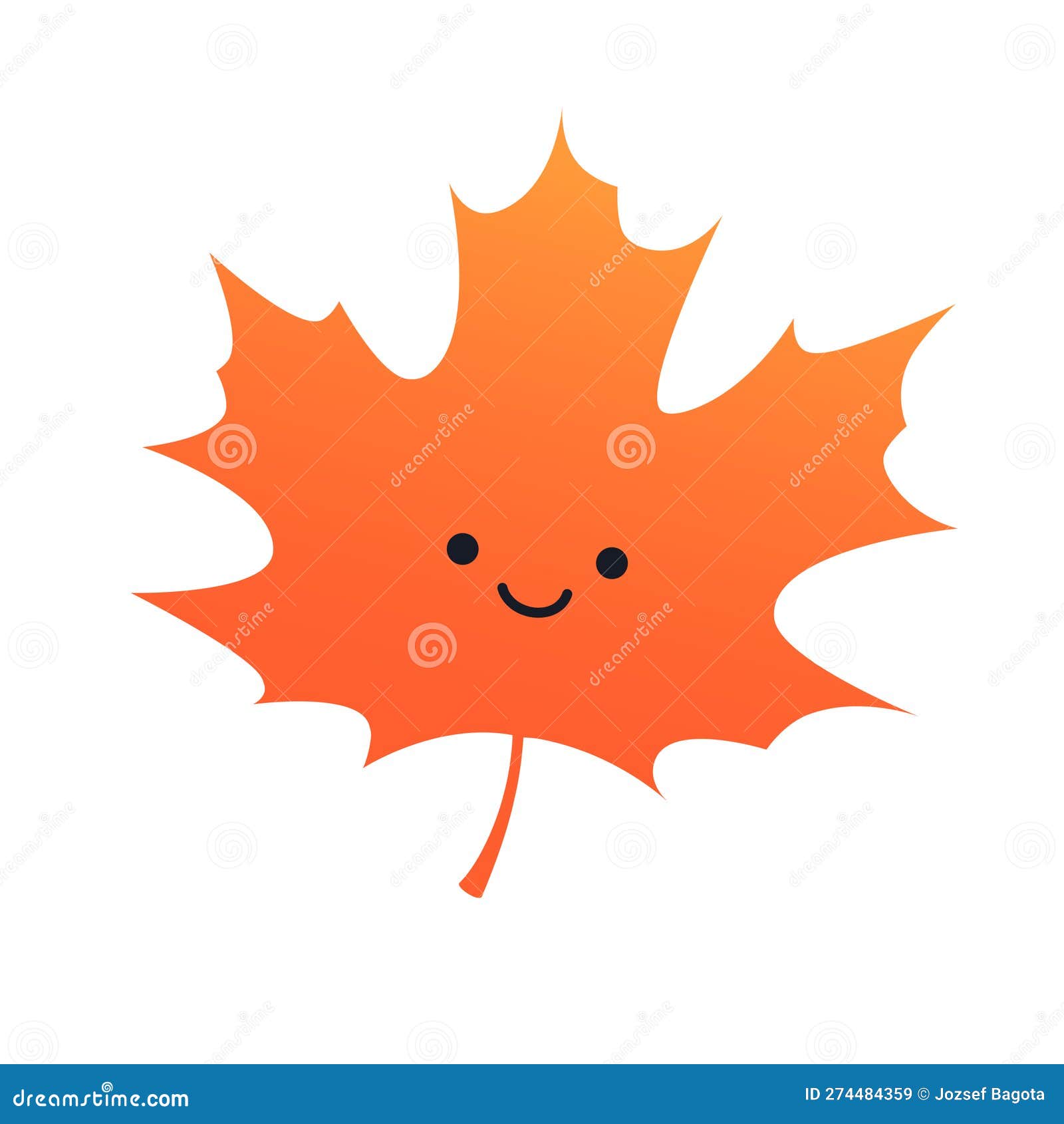Cute Smiling Face on a Brown and Golden Autumn Fallen Maple Tree Leaf ...