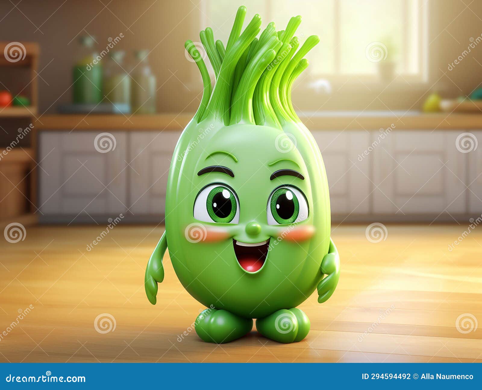 Cute Smiling Fennel Cartoon Character Stock Illustration - Illustration ...
