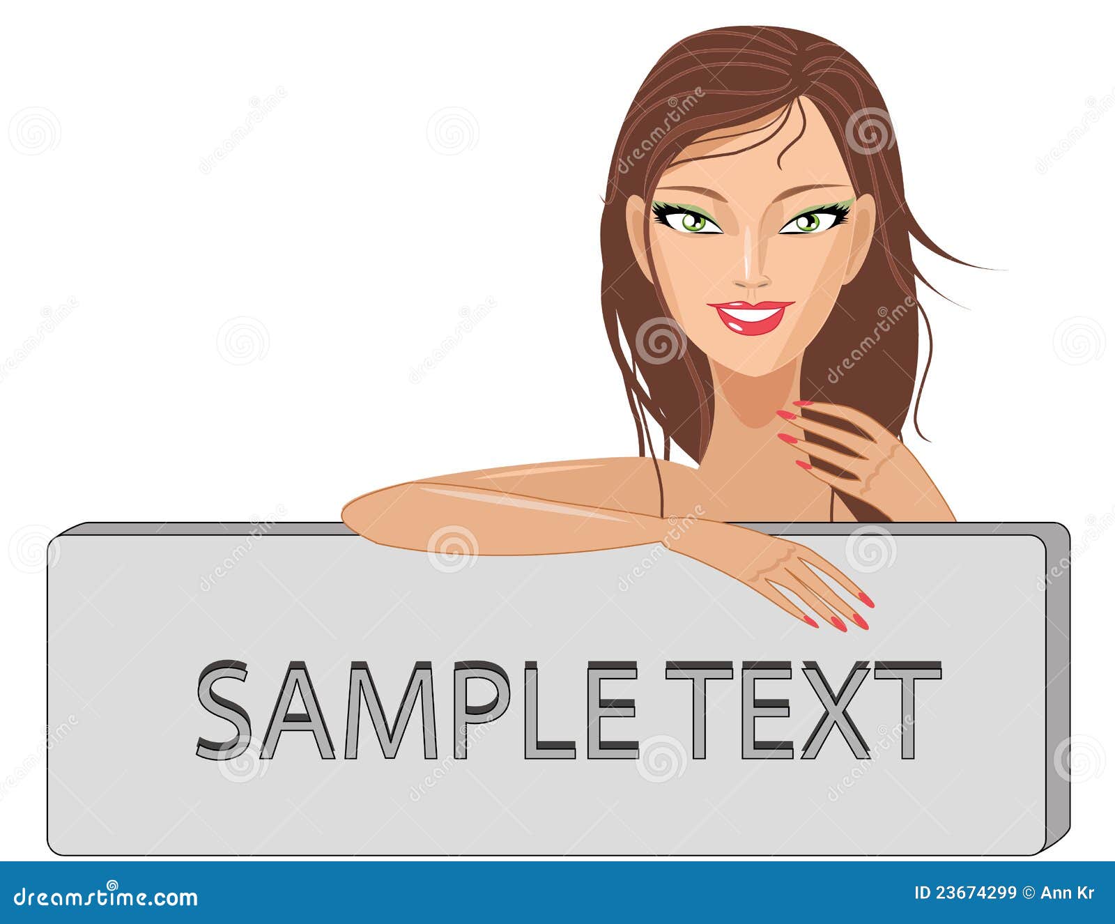 Girl Banner With Anime Emoji Pattern. Cute Stickers With Emoticon And ...