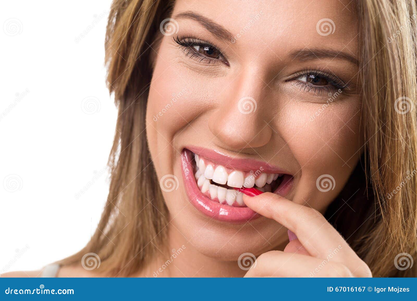 Cute Smiling Girl with Perfect Smile Stock Image - Image of horizontal ...