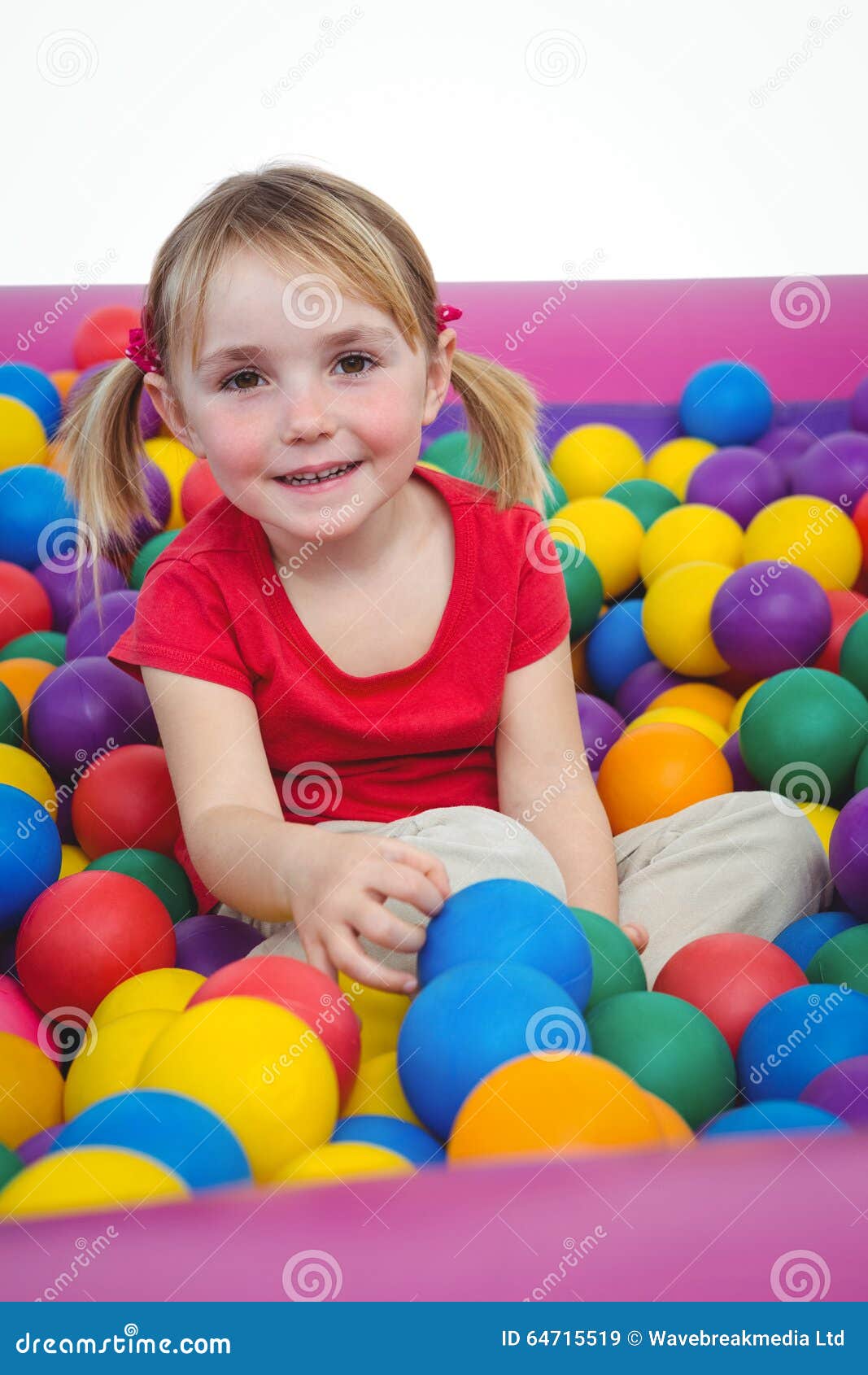 Cute Smiling Girl in Sponge Ball Pool Stock Image - Image of child ...