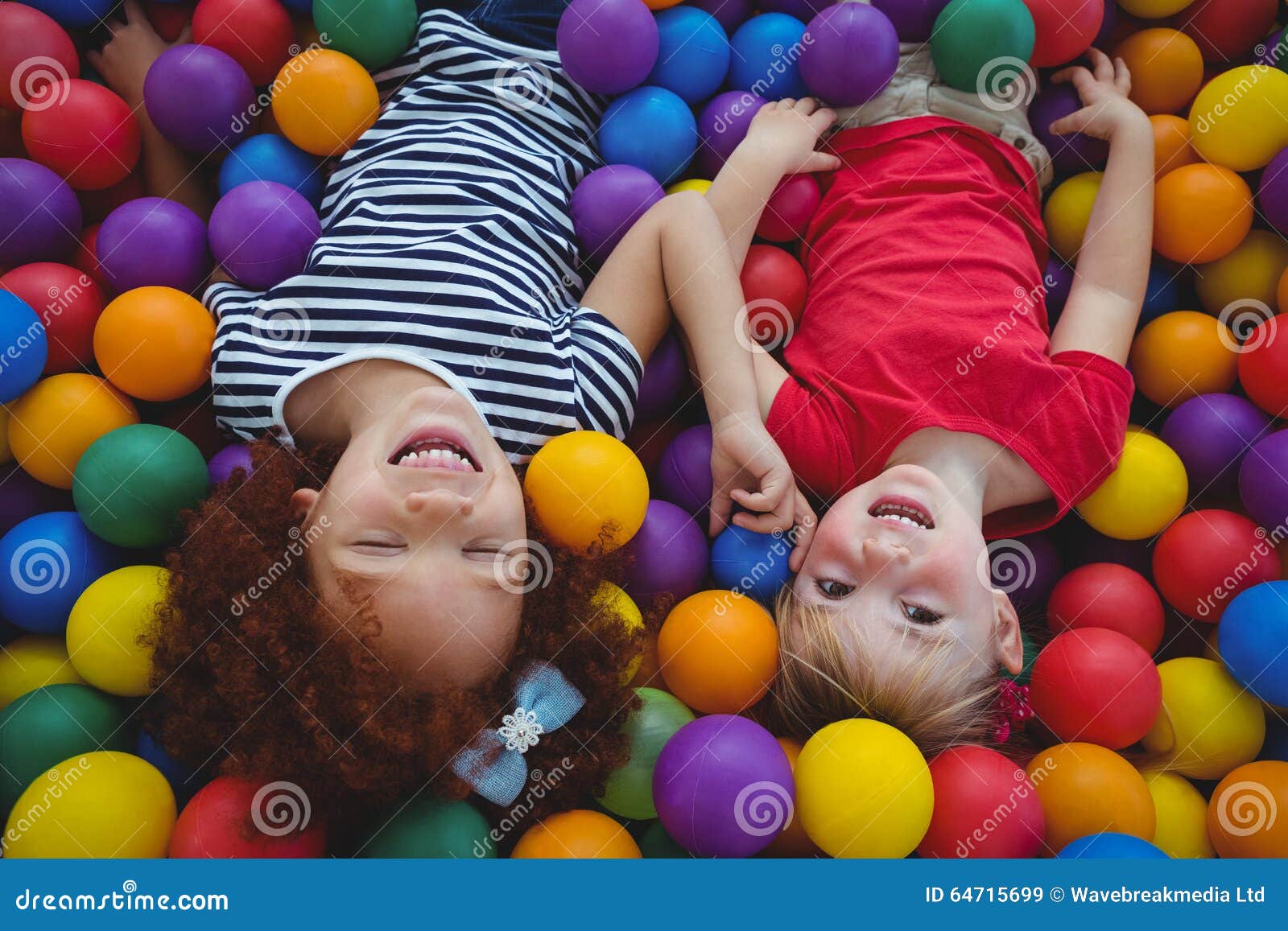 Cute Smiling Girls in Sponge Ball Pool Stock Image - Image of amusing ...