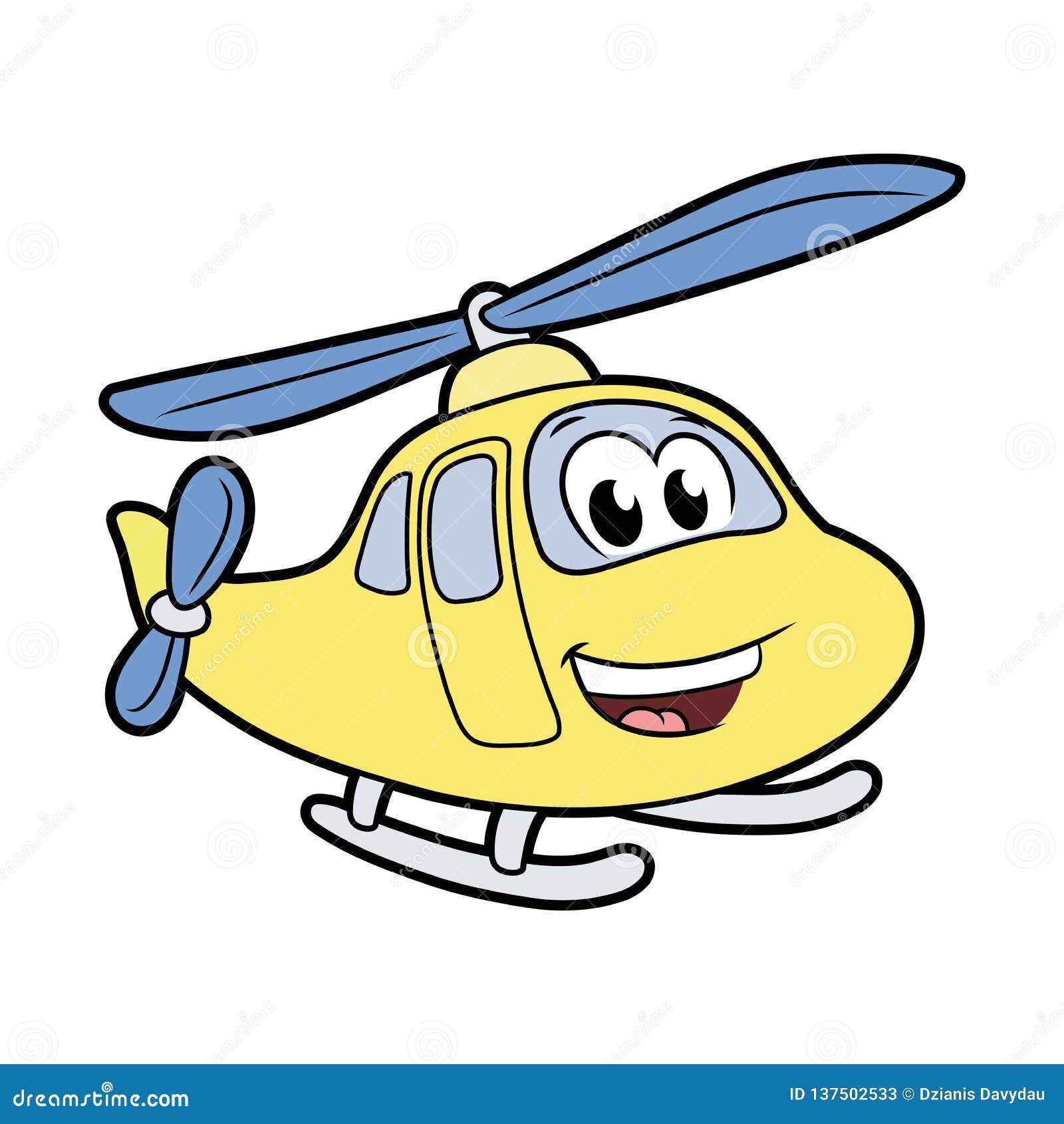 Cute smiling helicopter stock vector. Illustration of joyful - 137502533