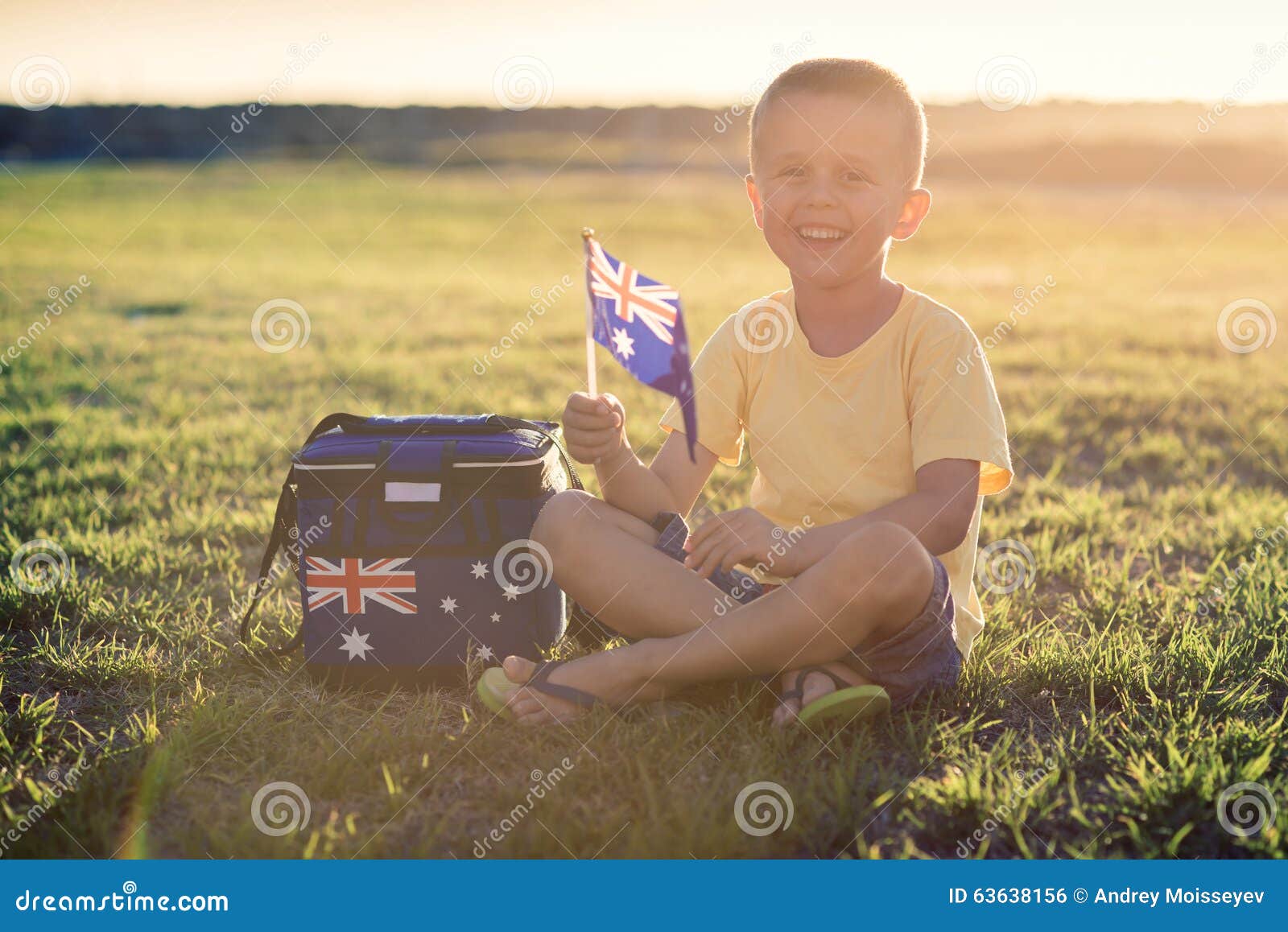Cute Smiling Kid with Flag of Australia Stock Photo - Image of smiling ...