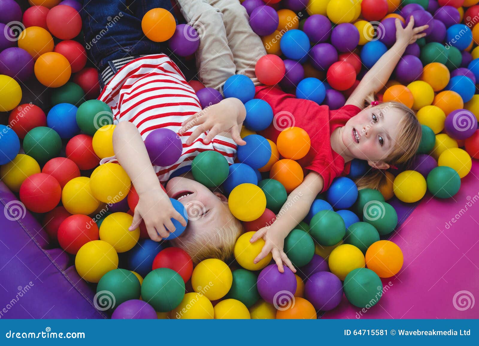 Cute Smiling Kids in Sponge Ball Pool Stock Image - Image of playing ...