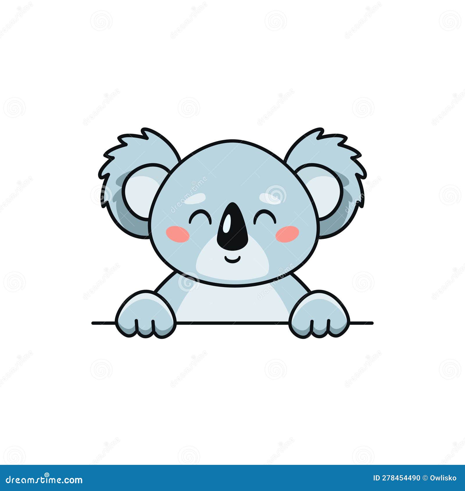 Cute Smiling Koala in Cartoon Style Stock Vector - Illustration of ...