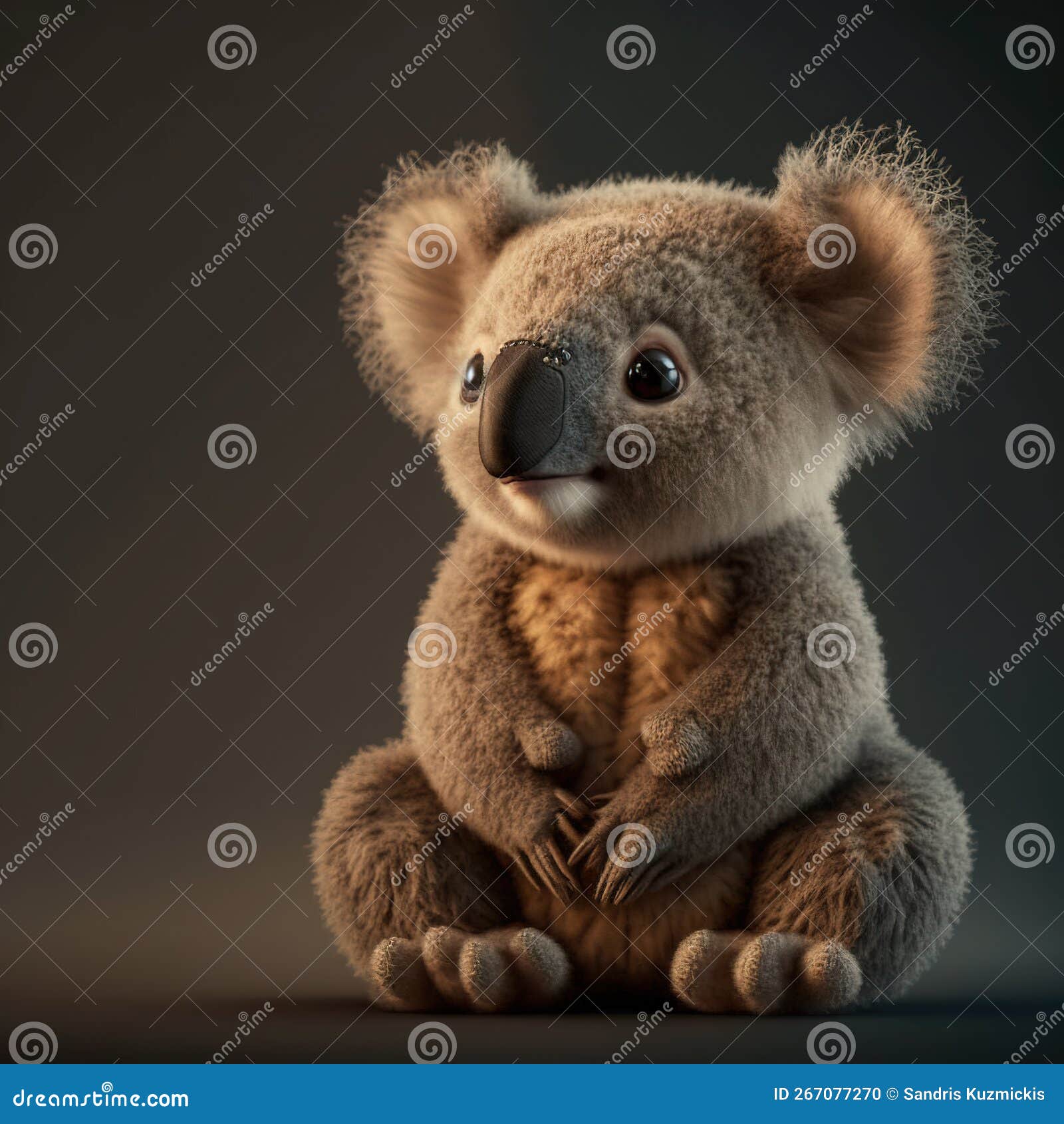 Cute Smiling Koala Cub. Generative AI Stock Illustration - Illustration ...