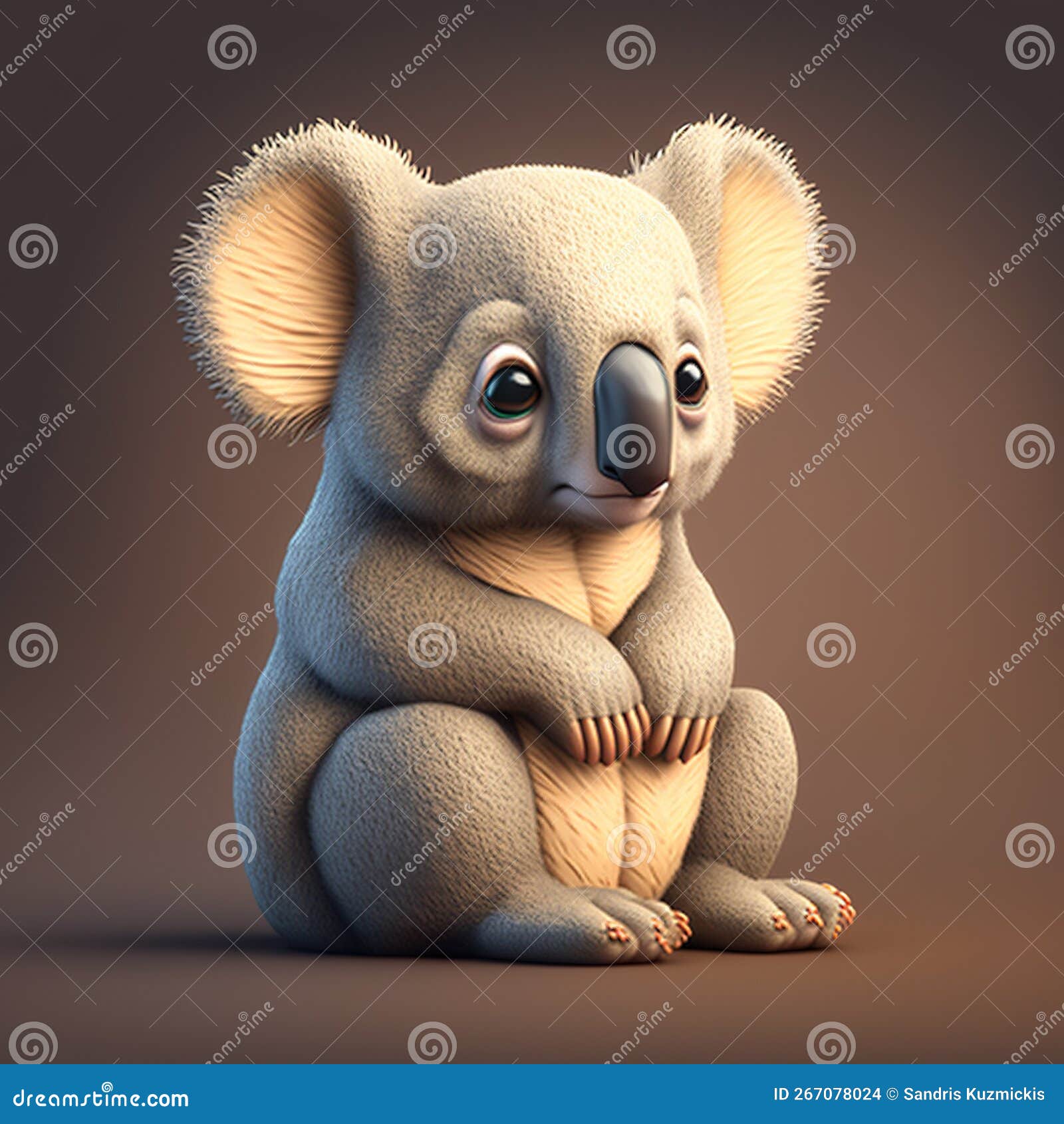 Cute Smiling Koala Cub. Generative AI Stock Illustration - Illustration ...