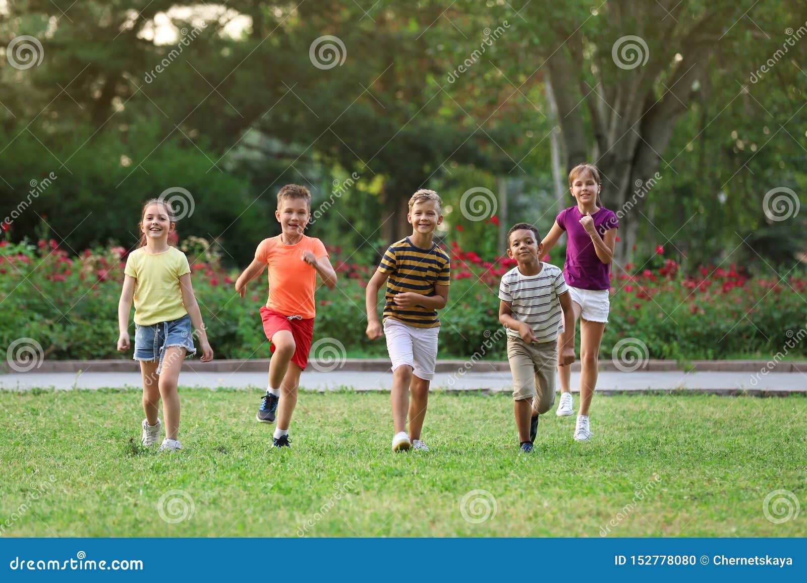 Cute Smiling Little Children Playing Stock Photo - Image of afro ...