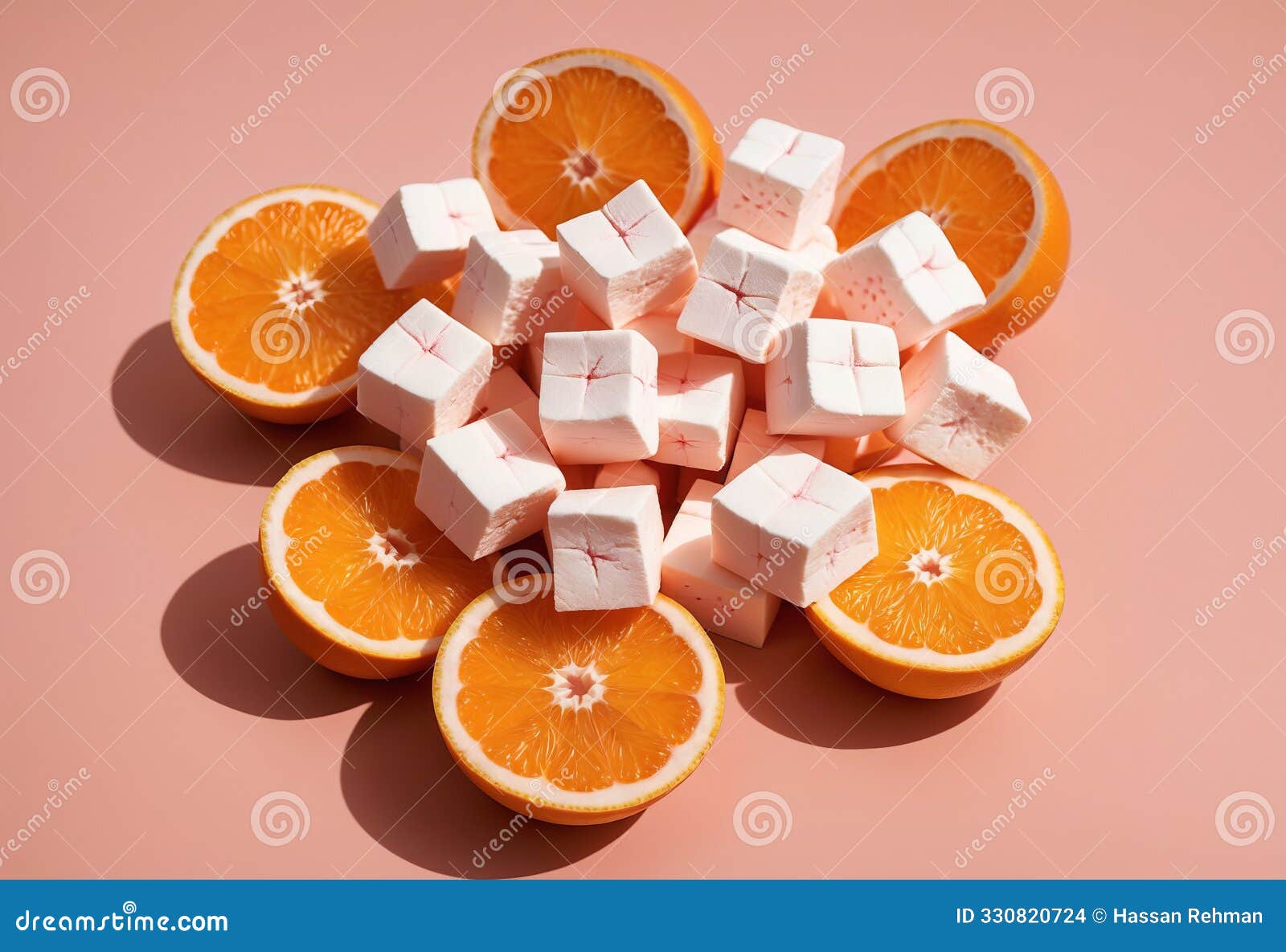 A Cute, Smiling Marshmallow-like Character with Orange Slices on Top ...