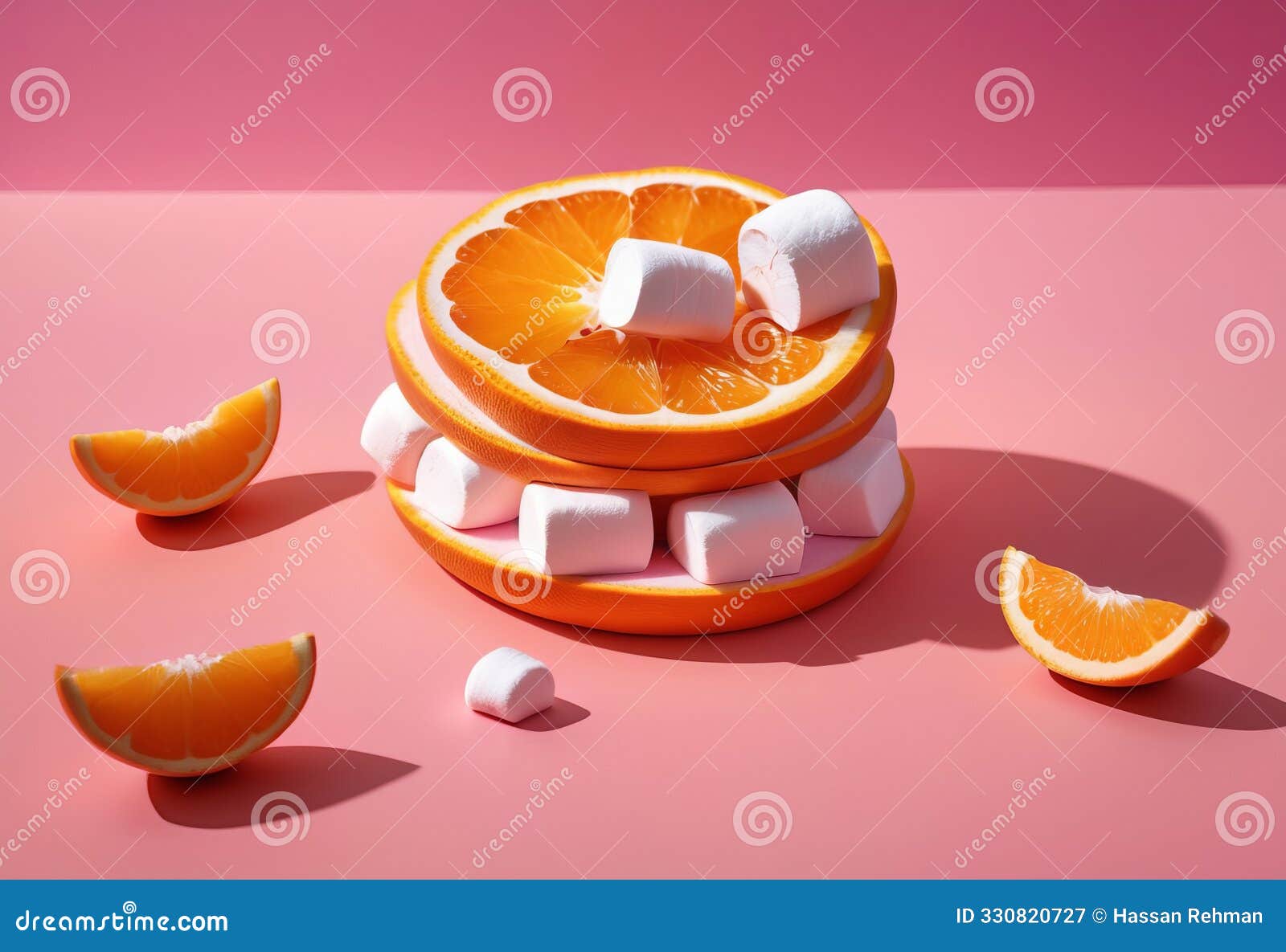 A Cute, Smiling Marshmallow-like Character with Orange Slices on Top ...