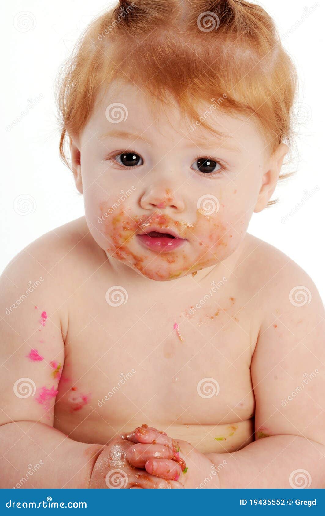 Cute smiling messy baby stock photo. Image of child, infant - 19435552