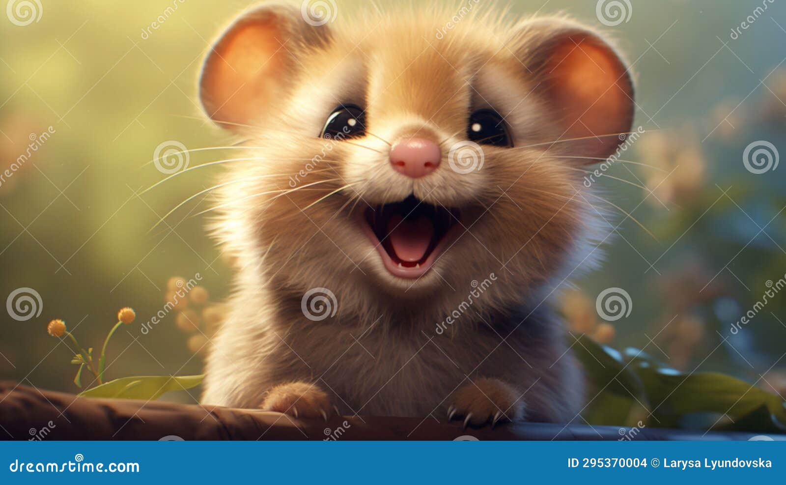 Cute Smiling Mouse among the Grass. Stock Photo - Image of outdoor ...