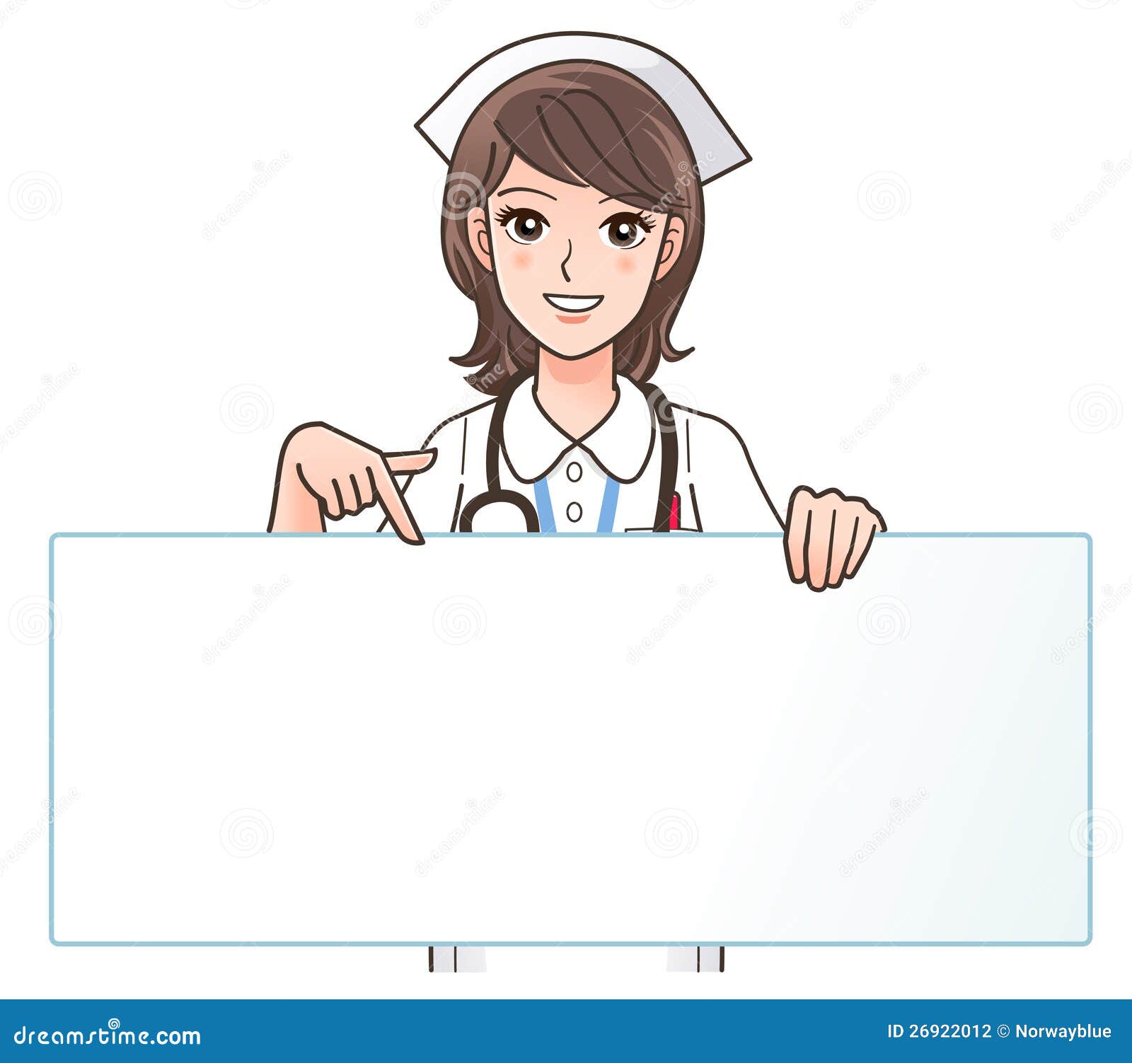 A Cute Smiling Nurse Pointing To a Blank Board Stock Illustration ... A Cute Smiling Nurse Pointing To a Blank Board Stock Illustration ...