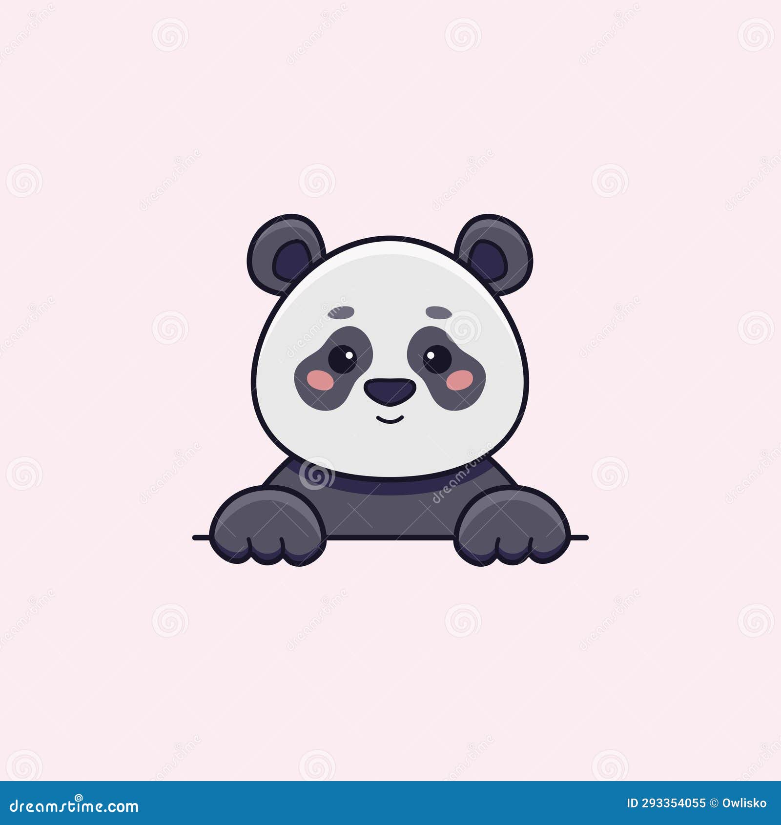 Cute Smiling Panda in Cartoon Style Stock Illustration - Illustration ...