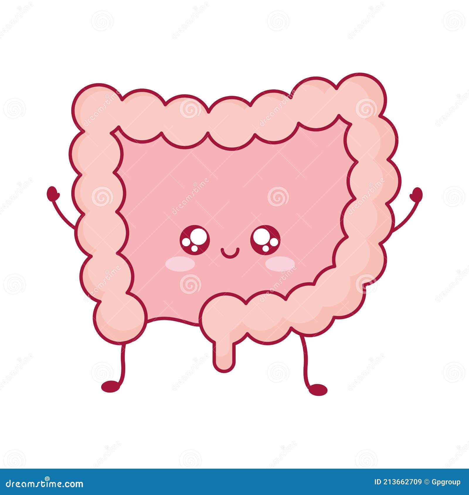 Kawaii Guts Exercise. Healthy Guts Concept Cartoon Vector ...