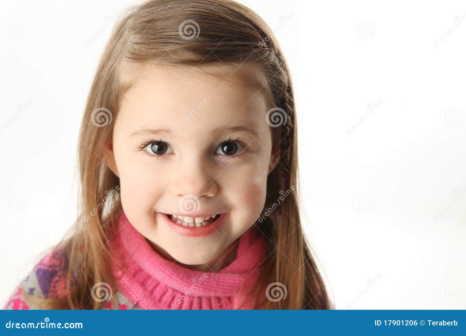 Cute Smiling Preschool Girl Stock Photo - Image of caucasian, isolated ...