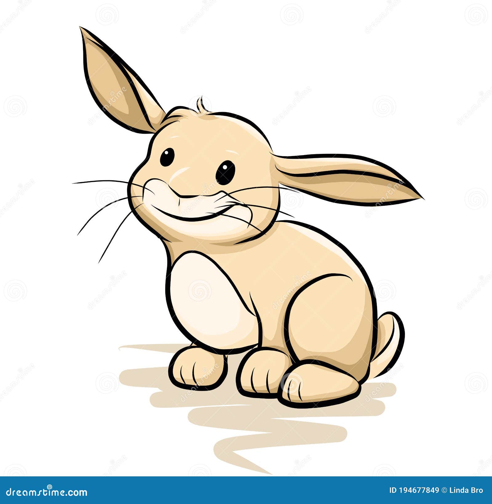 Cute Smiling Rabbit Illustration Stock Vector - Illustration of hare ...