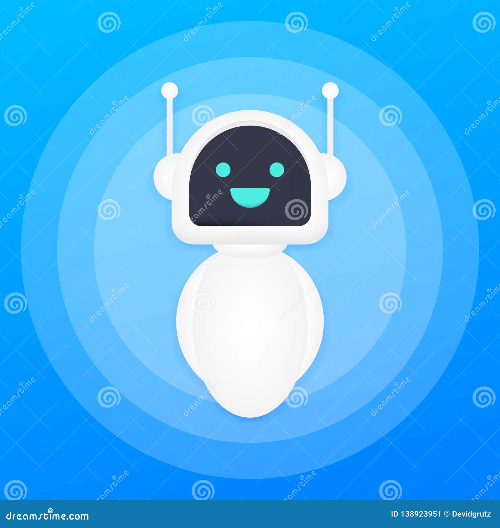 Cute Smiling Robot, Chat Bot Say Hi. Vector Modern Flat Cartoon ... Cute Smiling Robot, Chat Bot Say Hi. Vector Modern Flat Cartoon ...