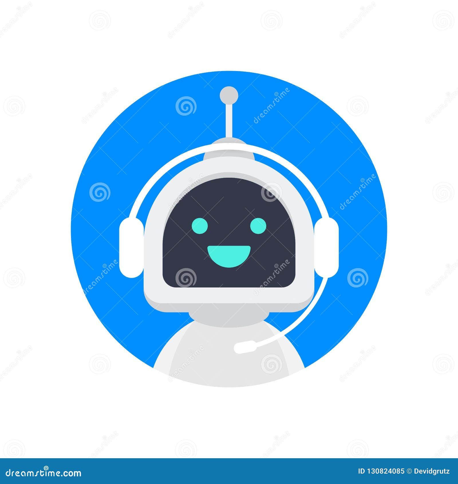 Cute Smiling Robot, Chat Bot Say Hi.Vector Modern Flat Cartoon ... Cute Smiling Robot, Chat Bot Say Hi.Vector Modern Flat Cartoon ...